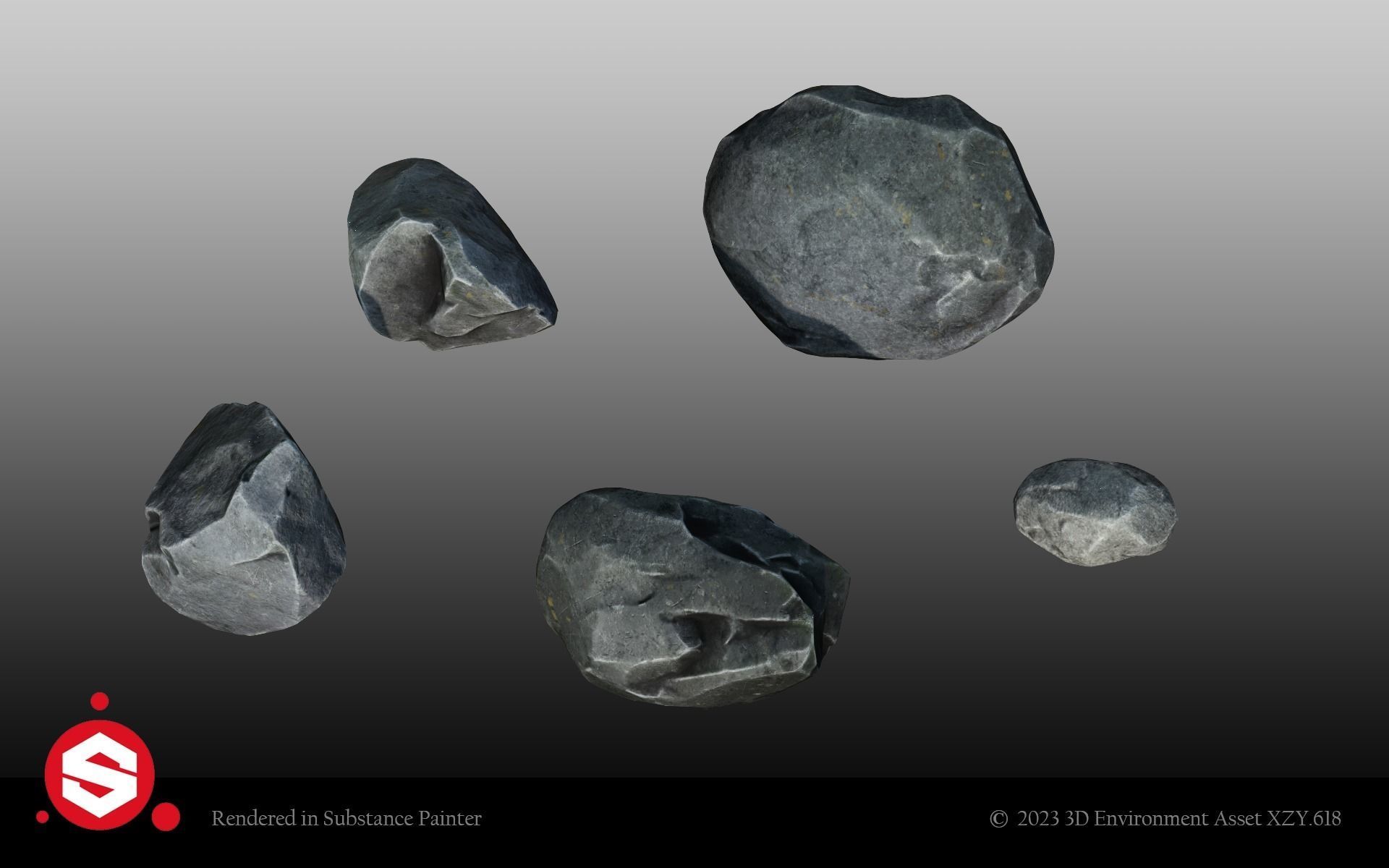 3D model Realistic Rocks Unreal Engine Asset Rocks PBR Texture VR / AR ...