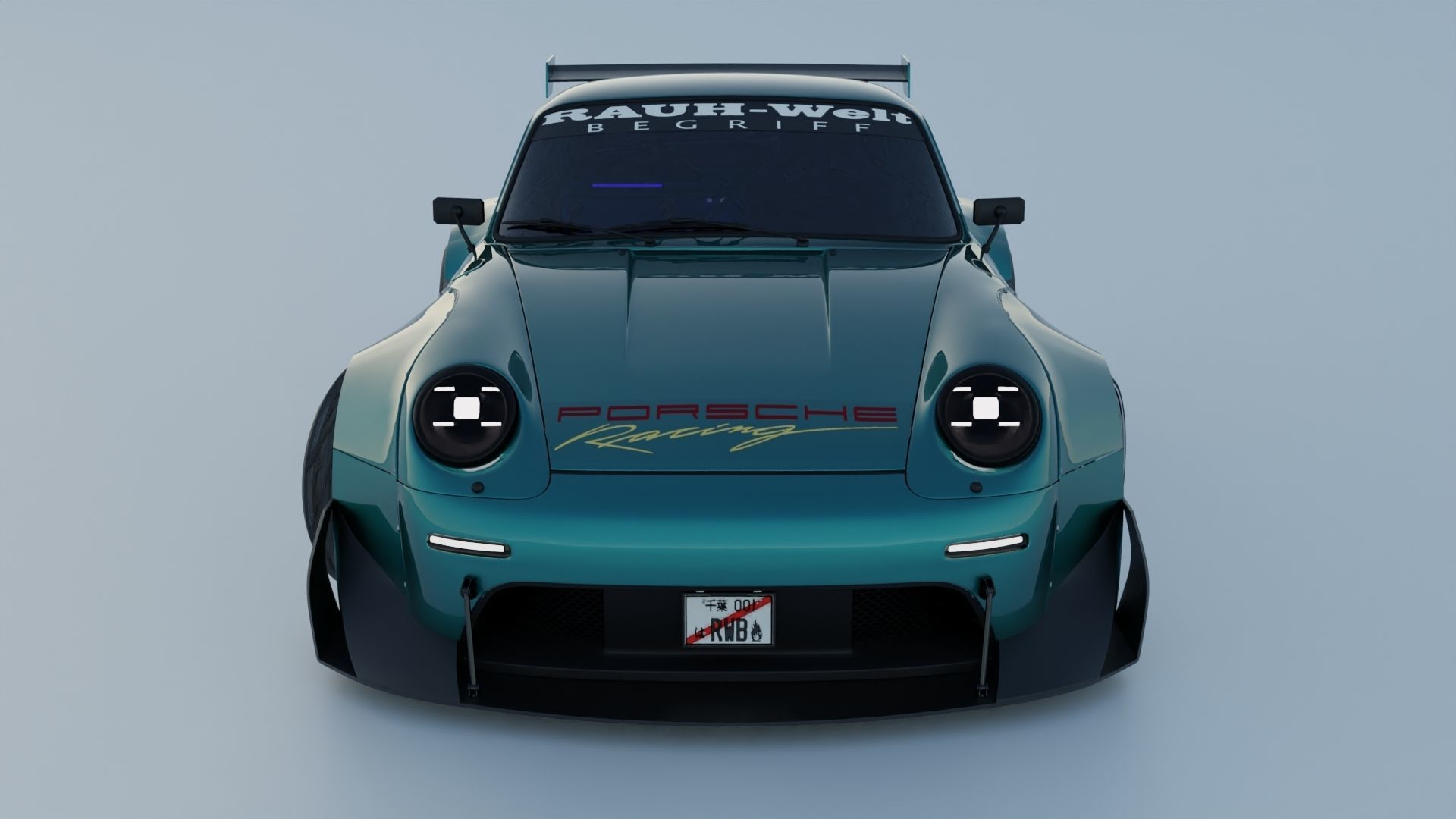 Porsche 911 Turbo 993 RWB Suspensions rigged 3D model animated rigged ...