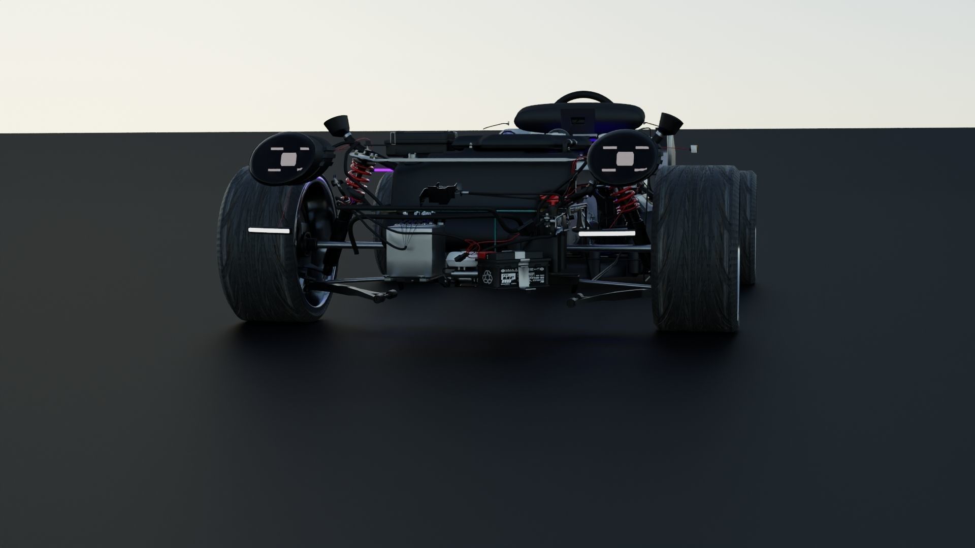 Porsche 911 Turbo 993 RWB Suspensions rigged 3D model animated rigged ...