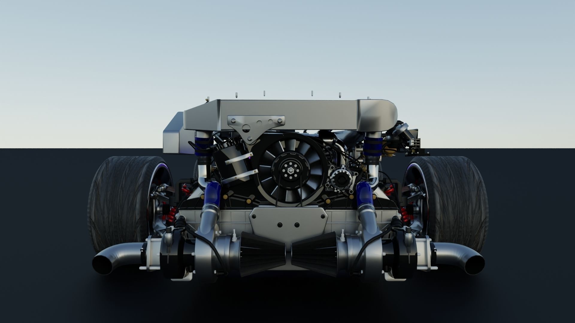 Porsche 911 Turbo 993 RWB Suspensions rigged 3D model animated rigged ...