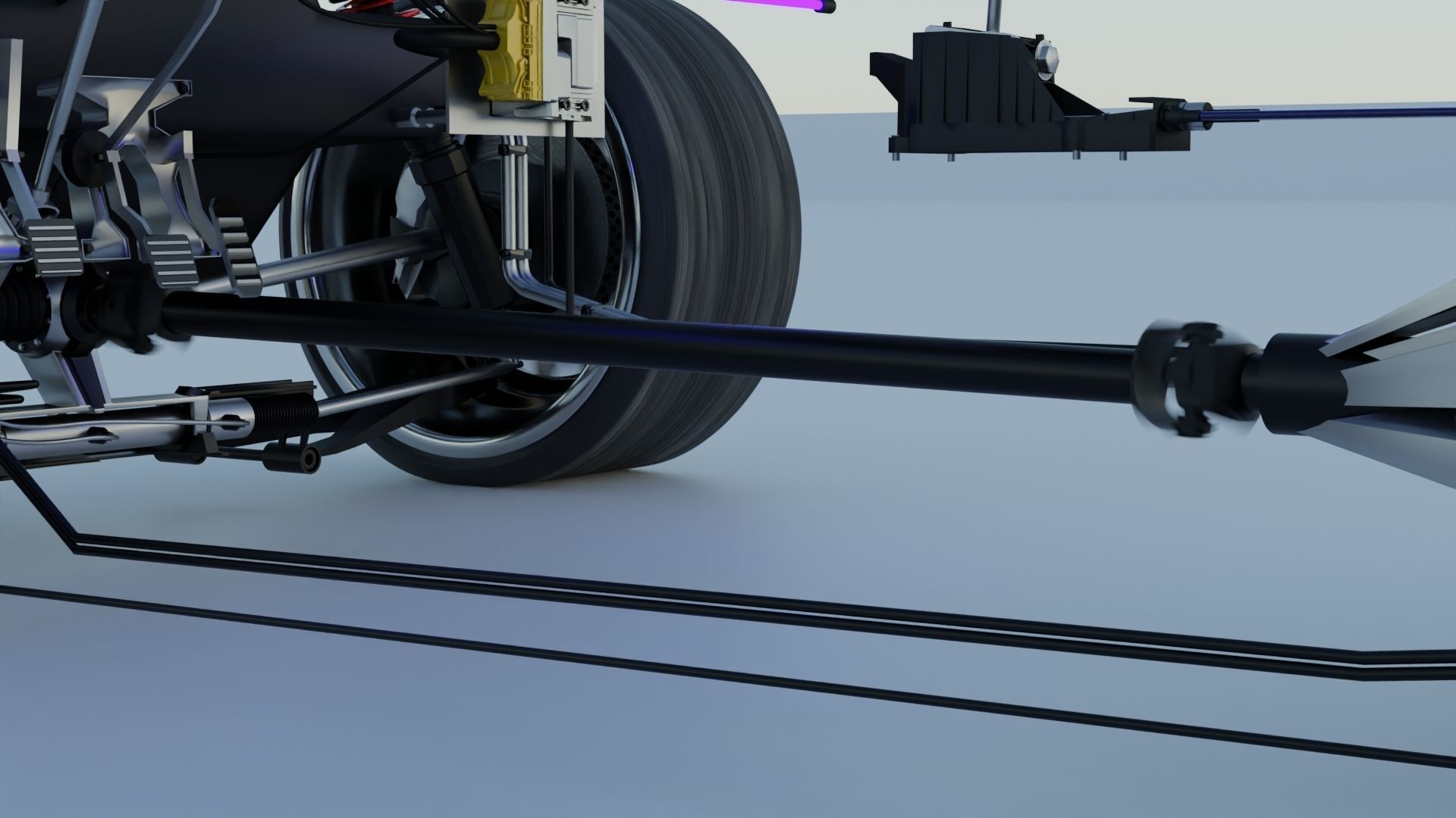 Porsche 911 Turbo 993 RWB Suspensions rigged 3D model animated rigged ...