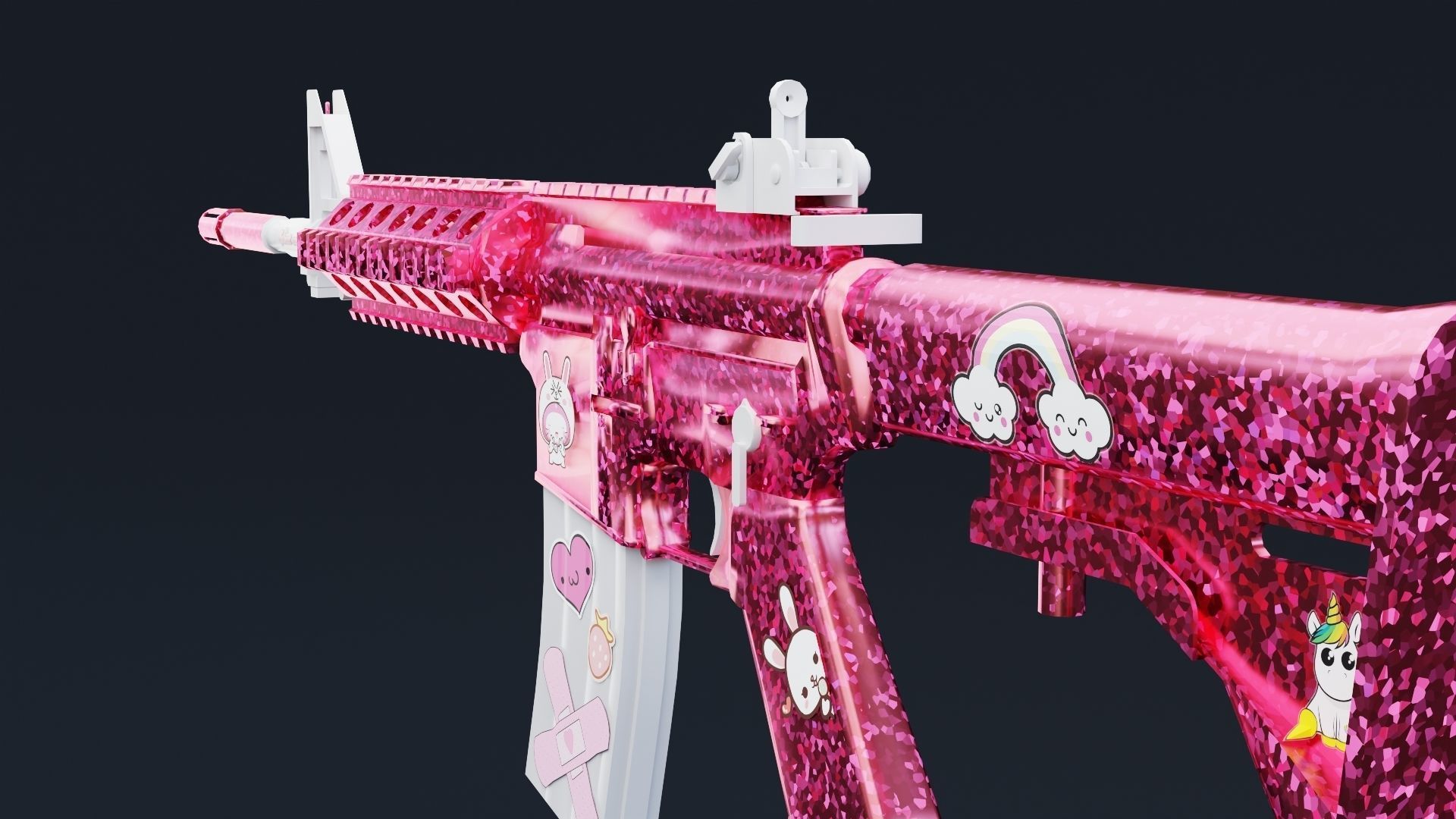 3D model Kawaii M4A4 Rifle VR / AR / low-poly | CGTrader