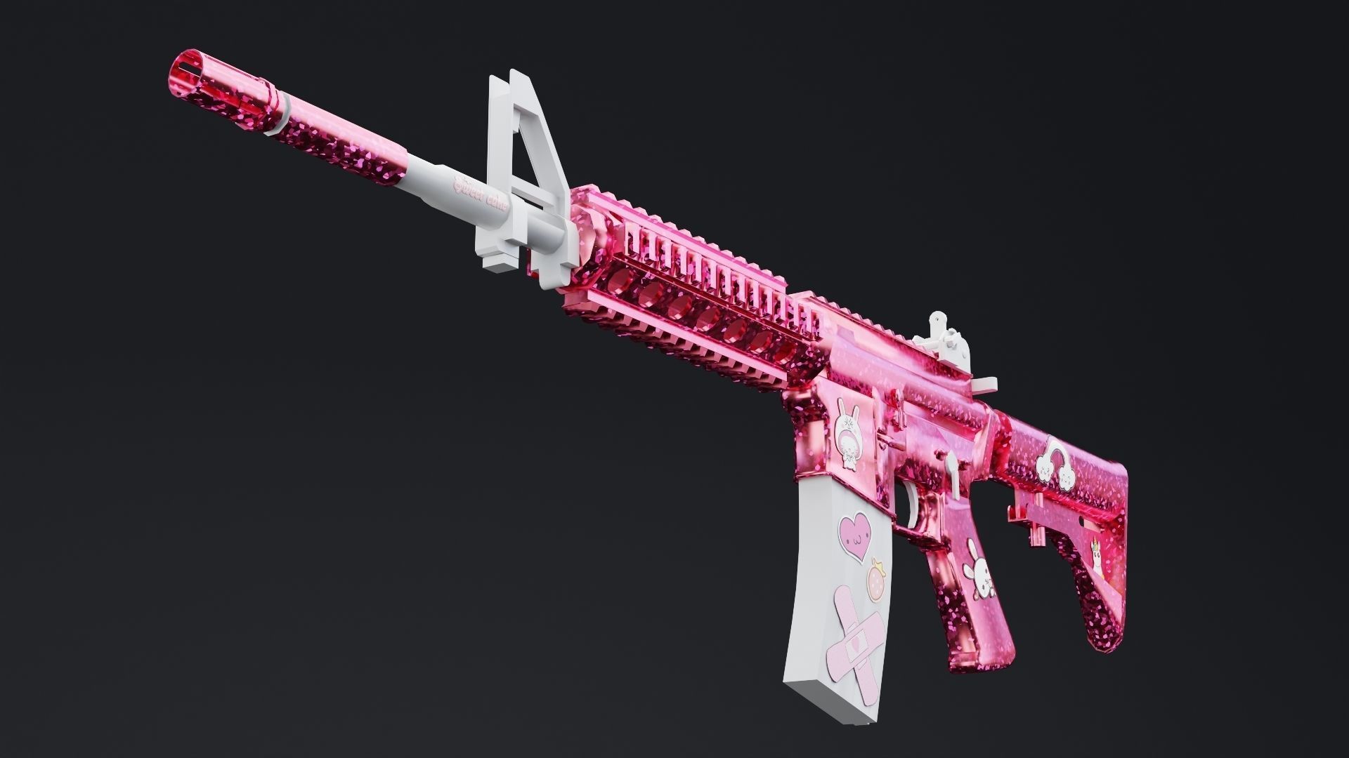 3D model Kawaii M4A4 Rifle VR / AR / low-poly | CGTrader