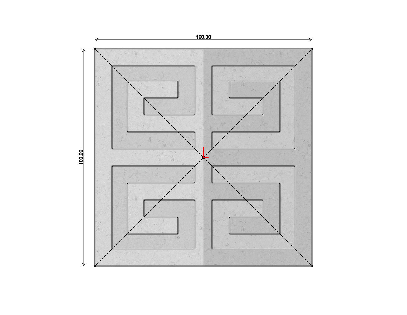 Square greek key onlay relief logo tile 3D model 3D printable | CGTrader