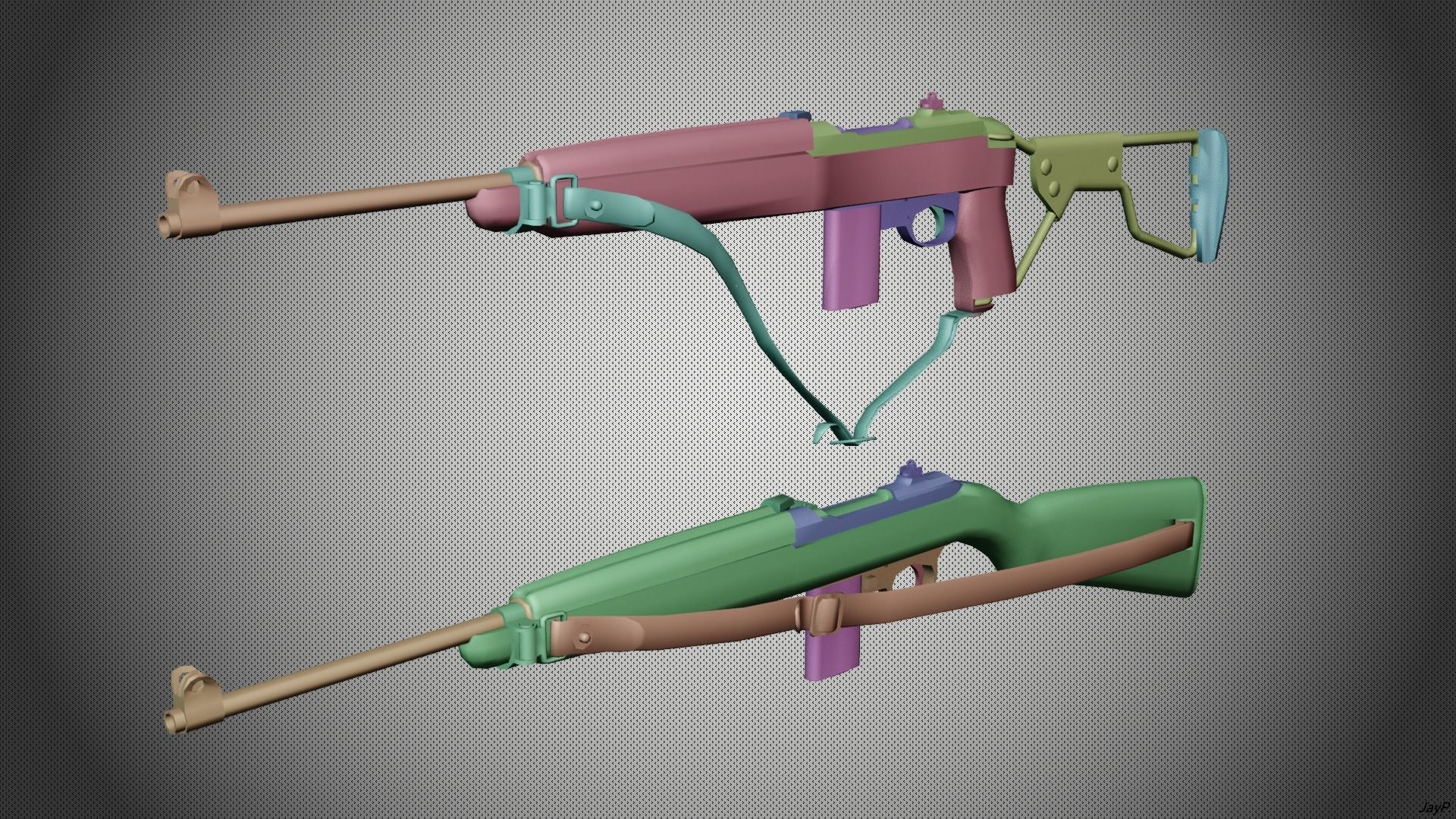 3D model M1 and M1A1 Carbines VR / AR / low-poly | CGTrader