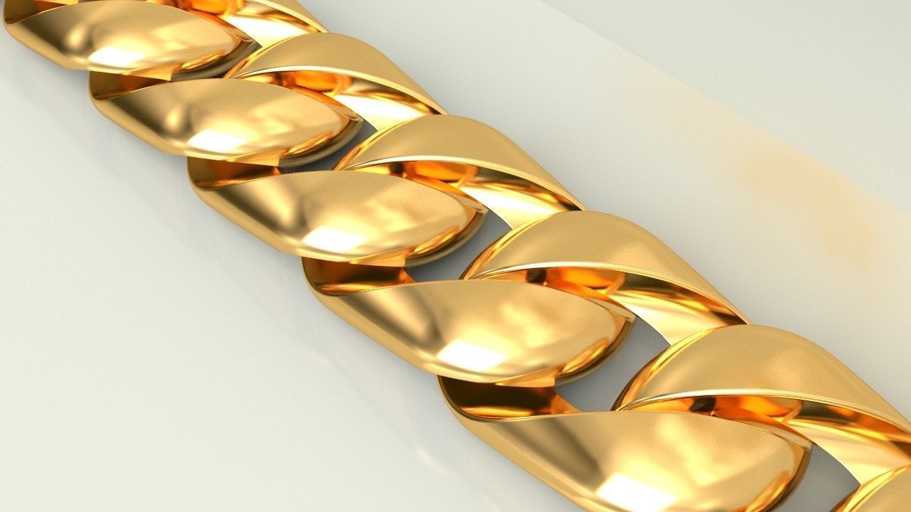 Tiffany Cuban Curb Chain Link Bracelet 10 mm Wide 3D model 3D printable ...