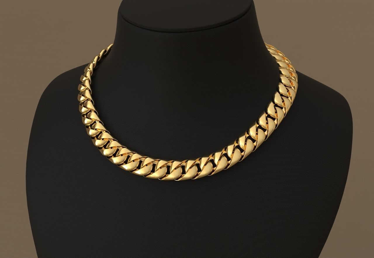 Tiffany Cuban Curb Chain Link Bracelet 10 mm Wide 3D model 3D printable ...