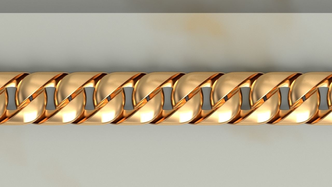 Tiffany Cuban Curb Chain Link Bracelet 10 mm Wide 3D model 3D printable ...