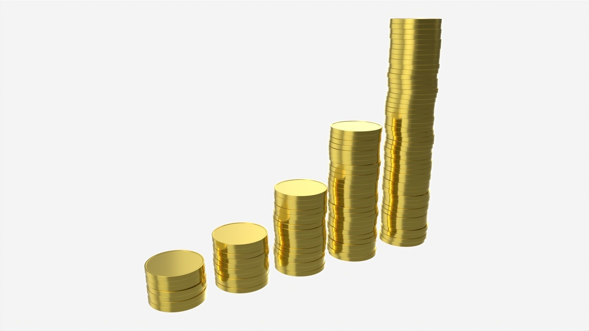 Money coin stack set 3D model | CGTrader