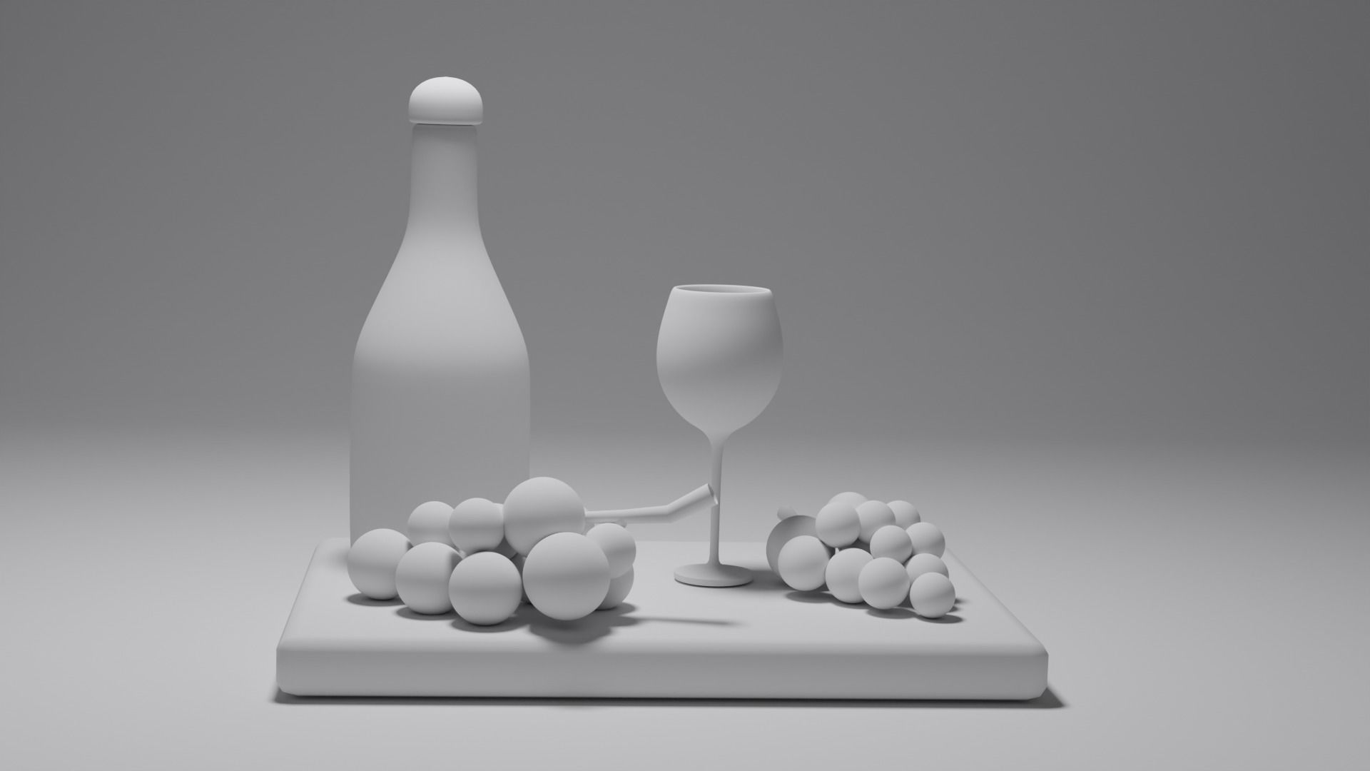 Wine and Grapes 3D model 3D model | CGTrader