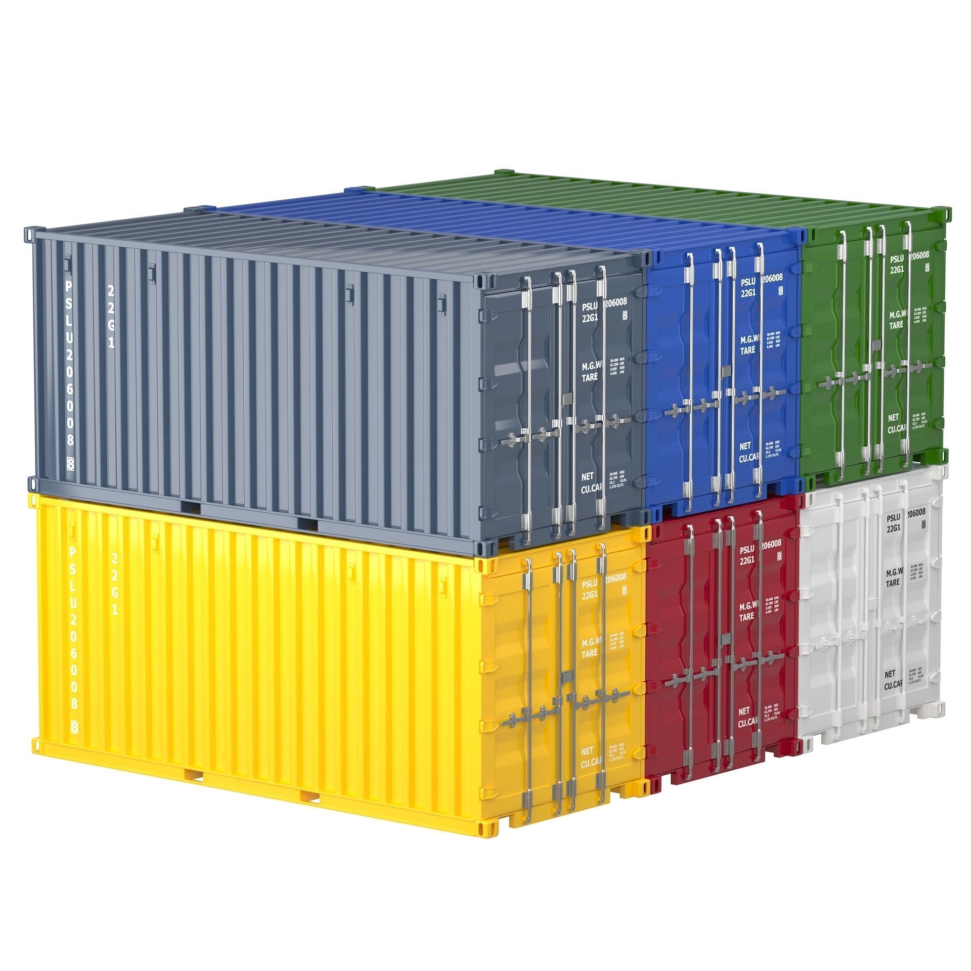 20 ft Container Collection 3D model | CGTrader