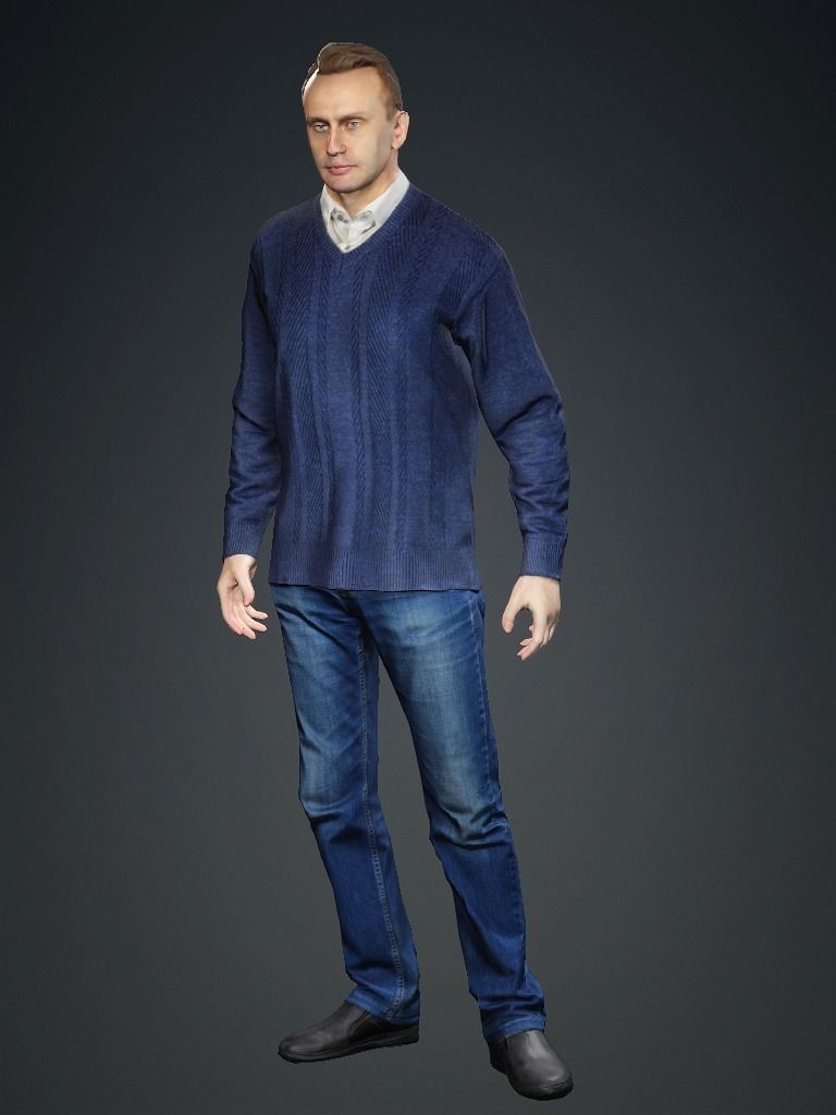 Rigged Blender Man-H 3D Model 3D model animated rigged | CGTrader