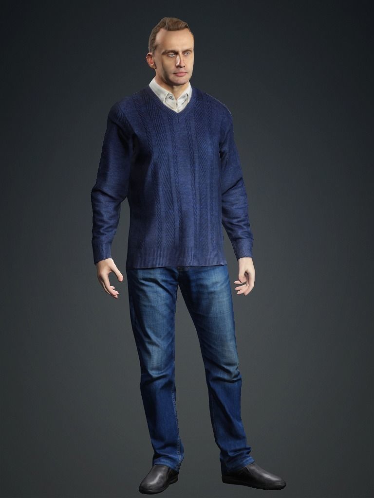 Rigged Blender Man-H 3D Model 3D model animated rigged | CGTrader