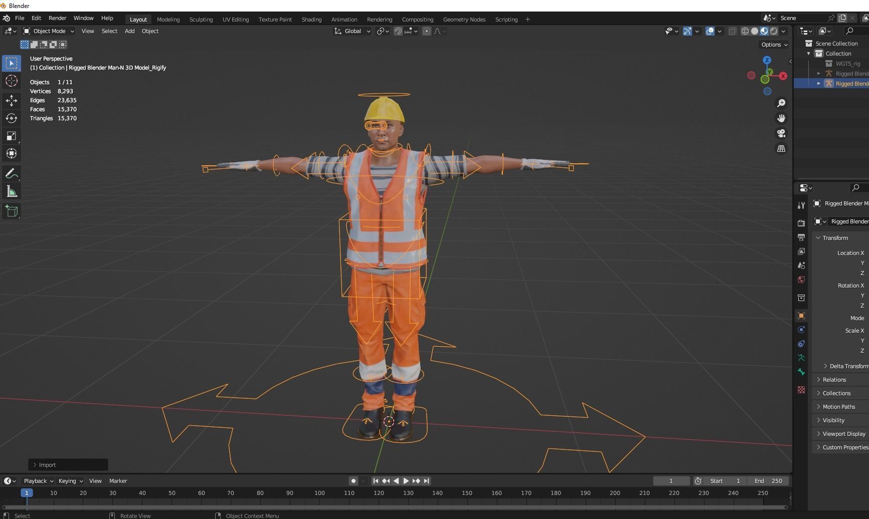 Rigged Blender Man-N 3D Model 3D model animated rigged | CGTrader