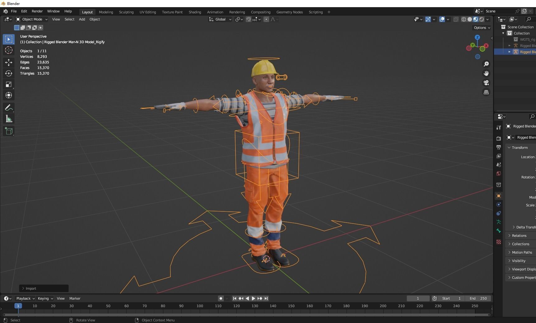 Rigged Blender Man-N 3D Model 3D model animated rigged | CGTrader