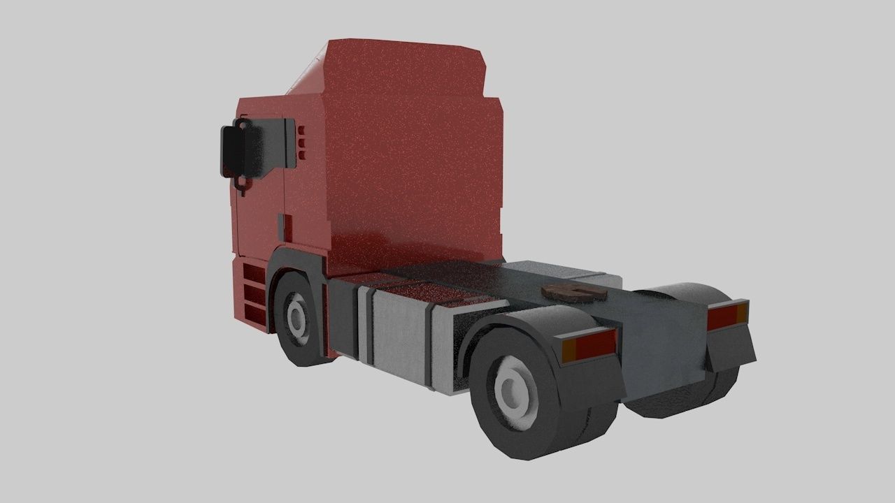 Semi Truck Low Poly free 3D model | CGTrader