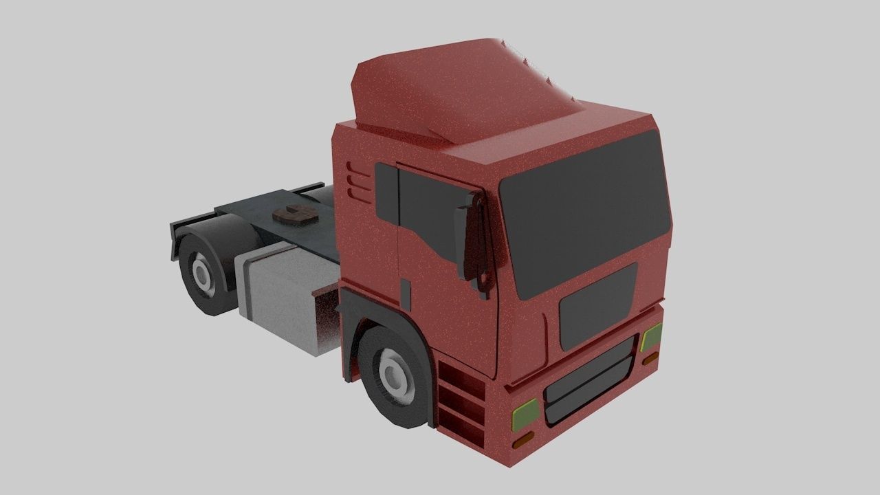Semi Truck Low Poly free 3D model | CGTrader