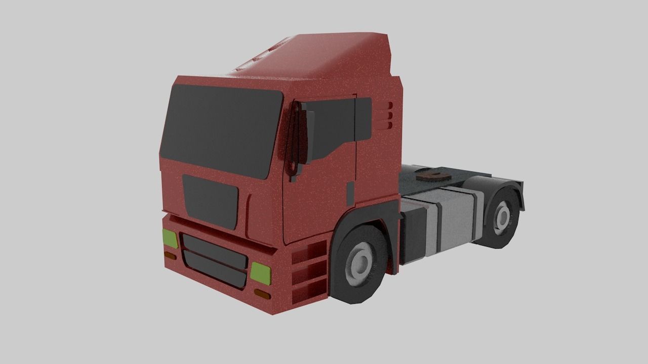 Semi Truck Low Poly free 3D model | CGTrader