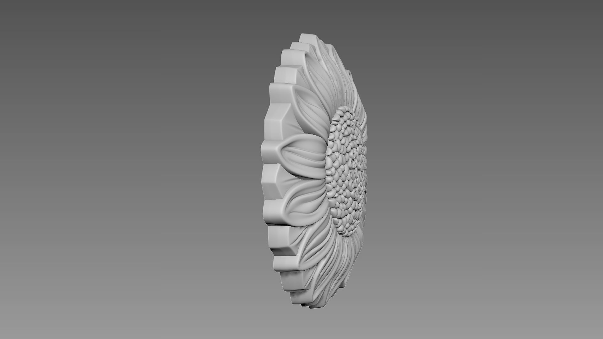 Sunflower Bas-relief 3D model | CGTrader