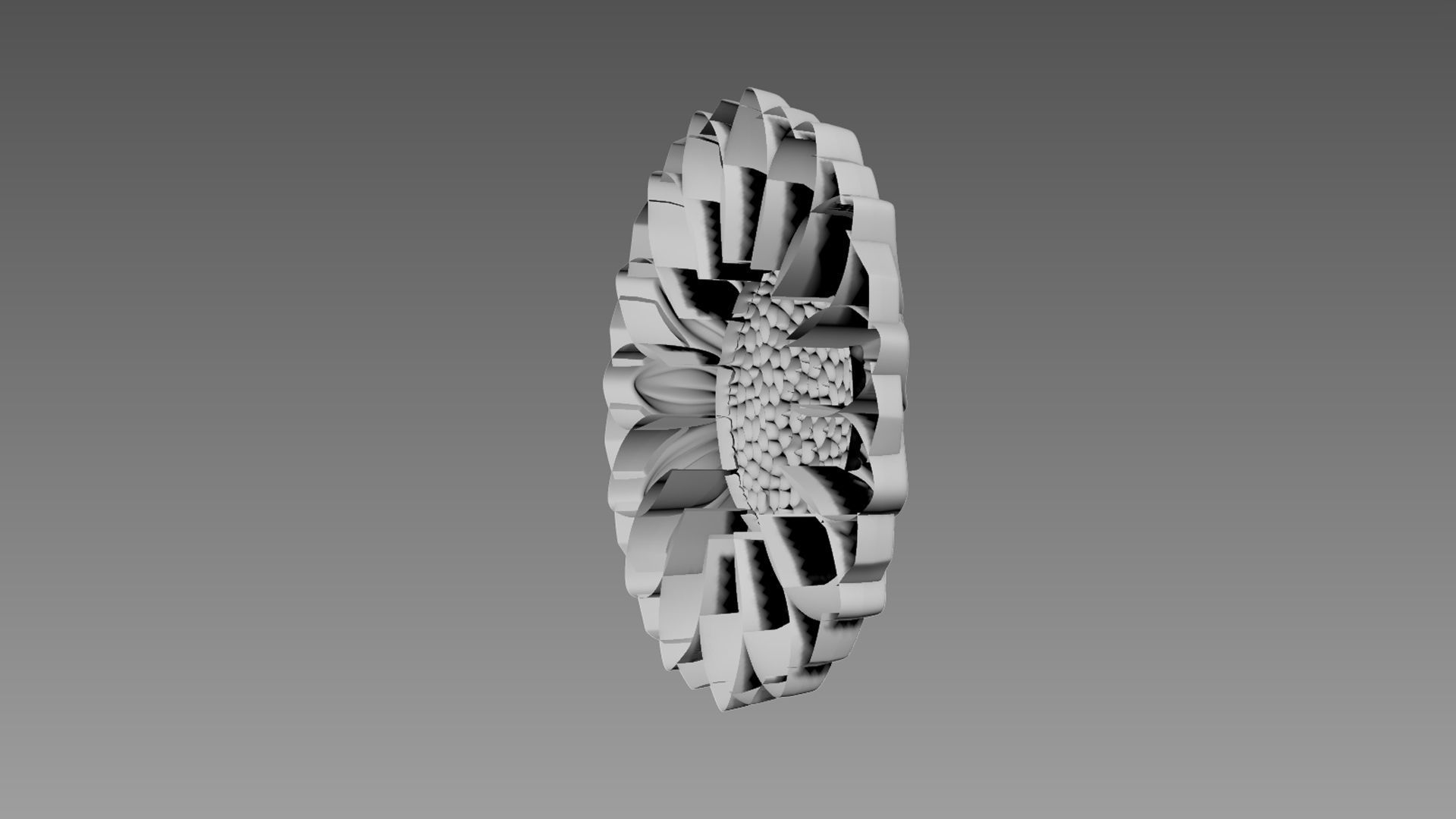 Sunflower Bas-relief 3D model | CGTrader
