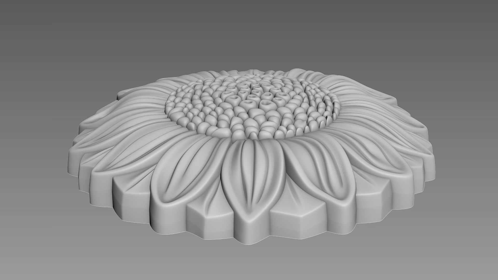 Sunflower Bas-relief 3D model | CGTrader