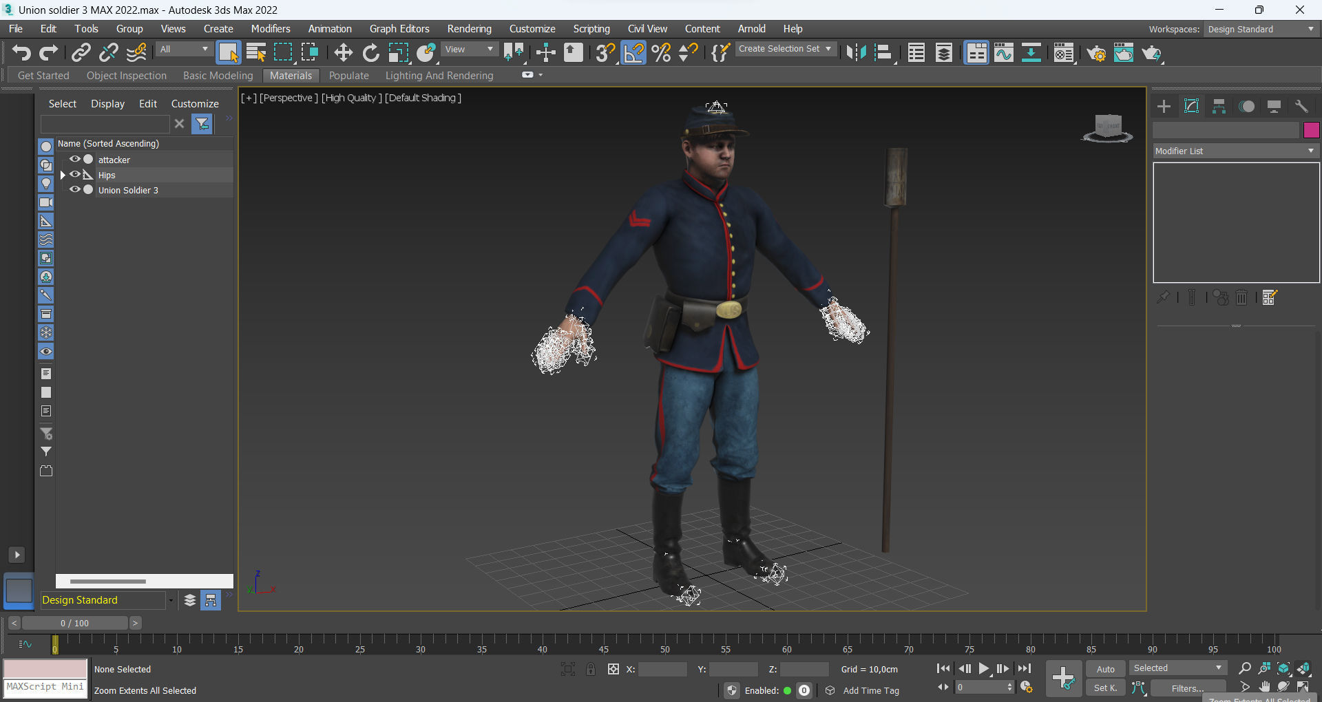 3D model Union Soldier 3 - Artillery VR / AR / low-poly rigged animated ...