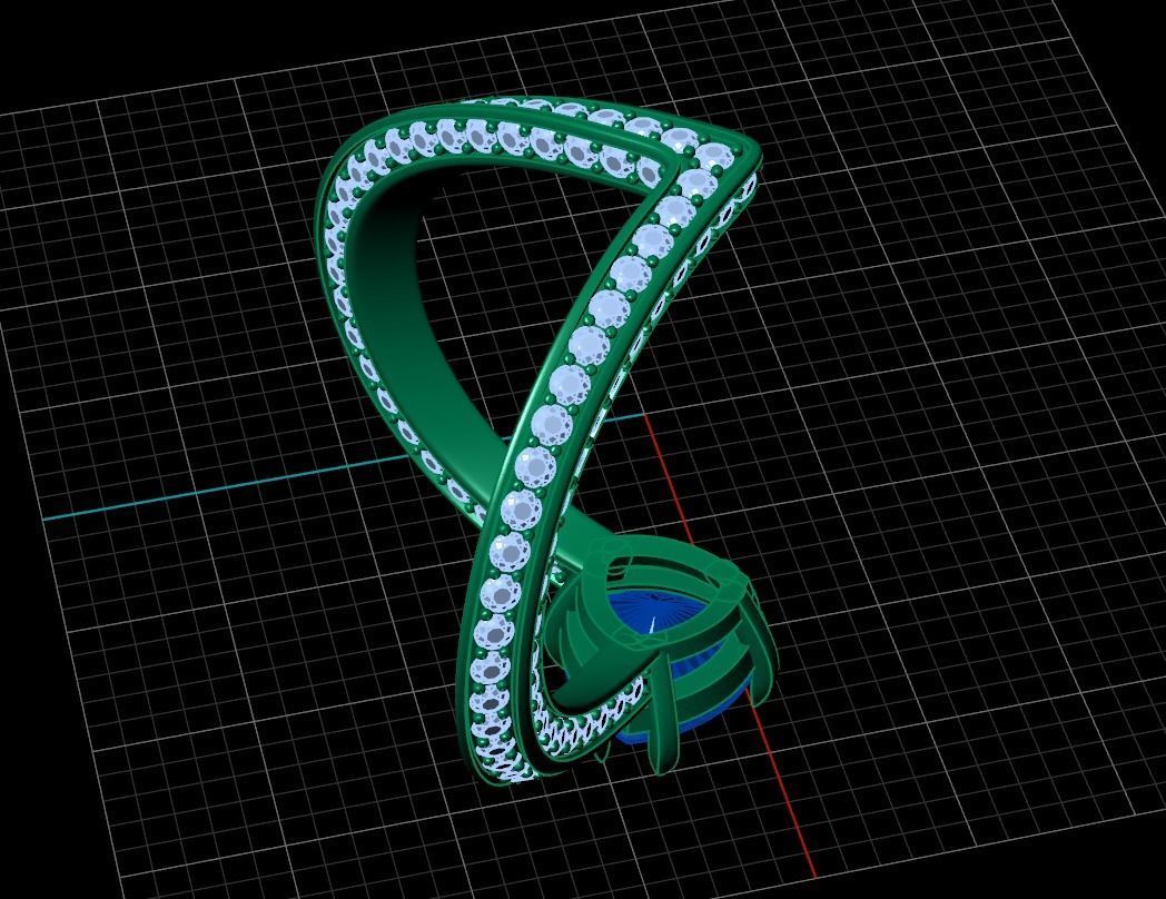 Trillion Heart Ring Style 3D model 3D printable | CGTrader