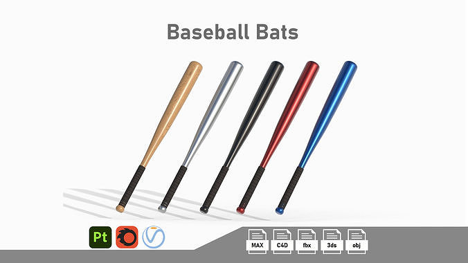 3D model Baseball Bat Collection VR / AR / low-poly | CGTrader