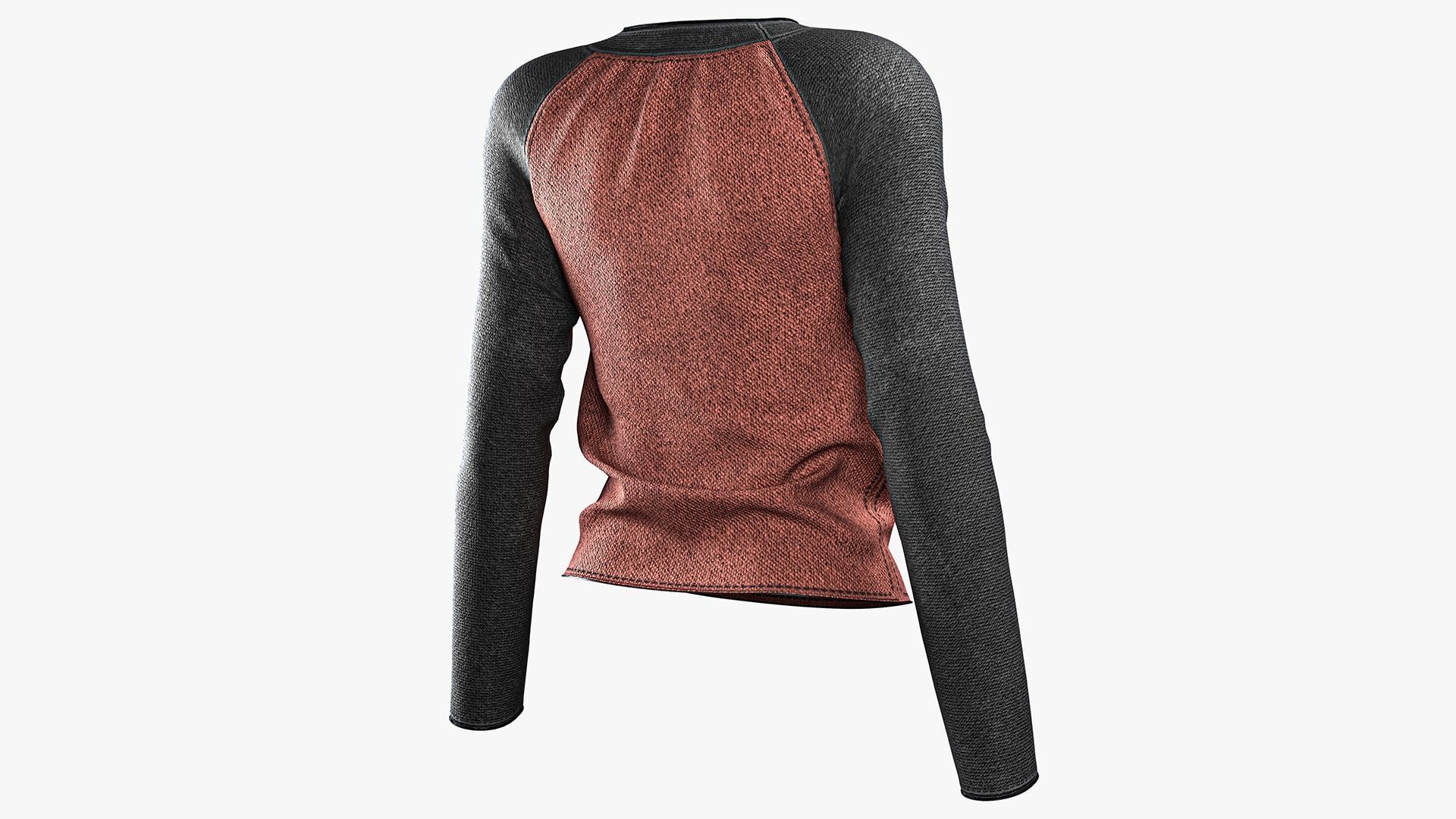 3D model Women Raglan Shirt VR / AR / low-poly | CGTrader