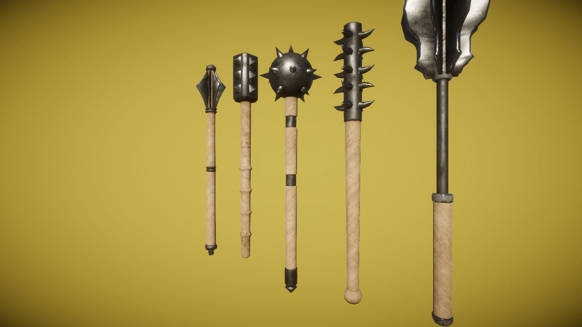 3D model Real World - Medieval Maces VR / AR / low-poly | CGTrader