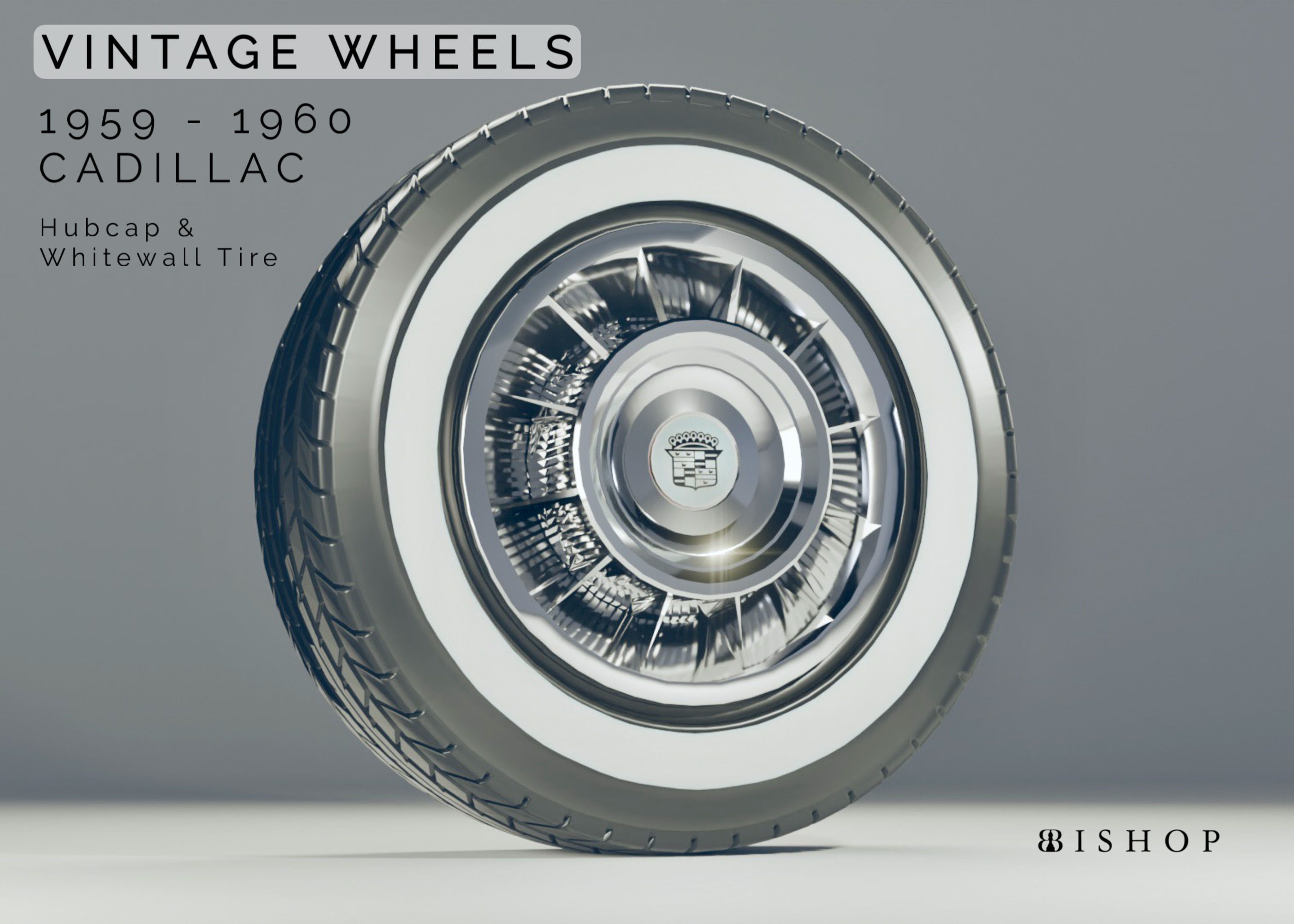 Vintage 1959-60 Cadillac Wheels 3D model | CGTrader