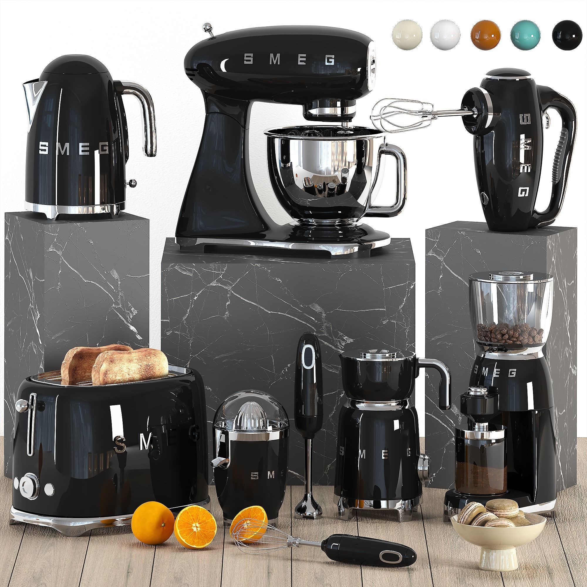 Set of kitchen appliances SMEG 04 3D model | CGTrader
