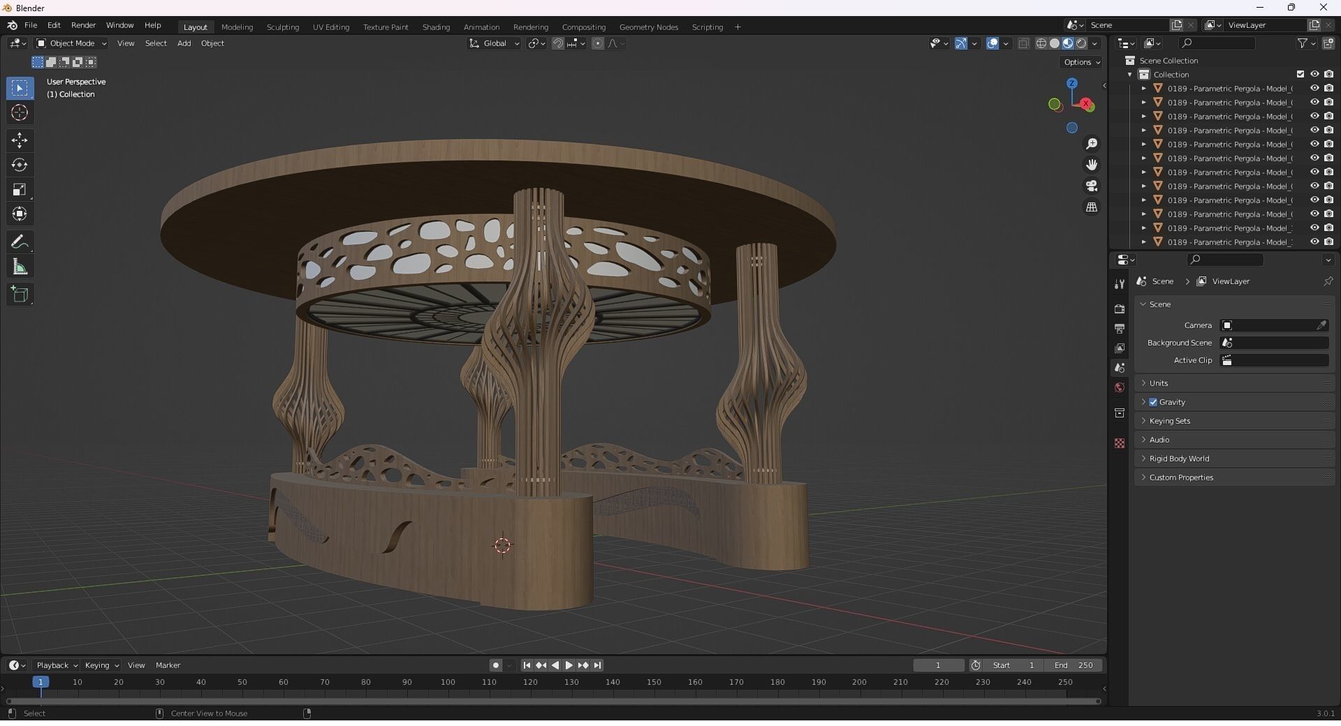 0189 - Parametric Pergola 3D model | CGTrader
