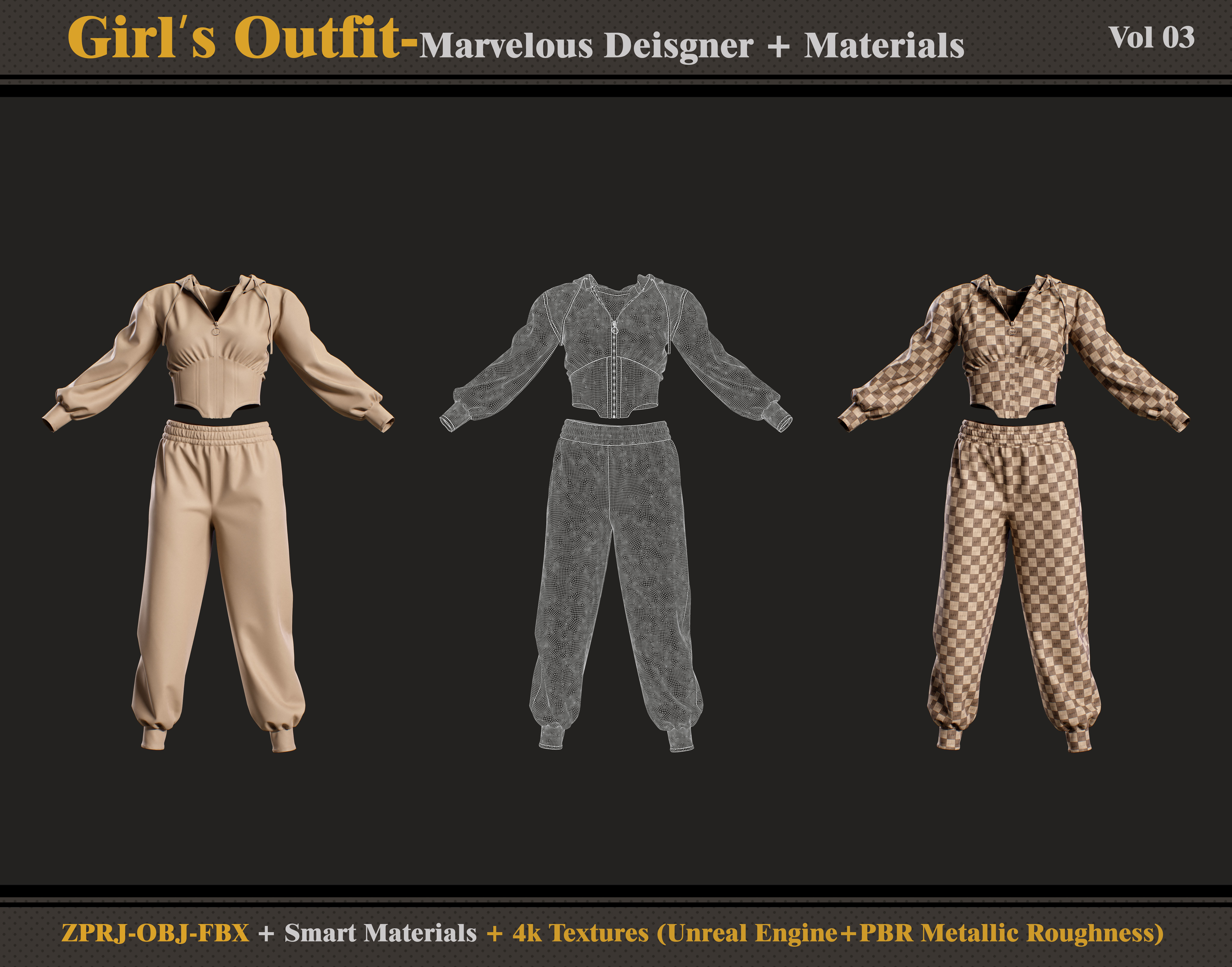 Girls Outfit-zprj-fbx-obj-materials 3D model | CGTrader