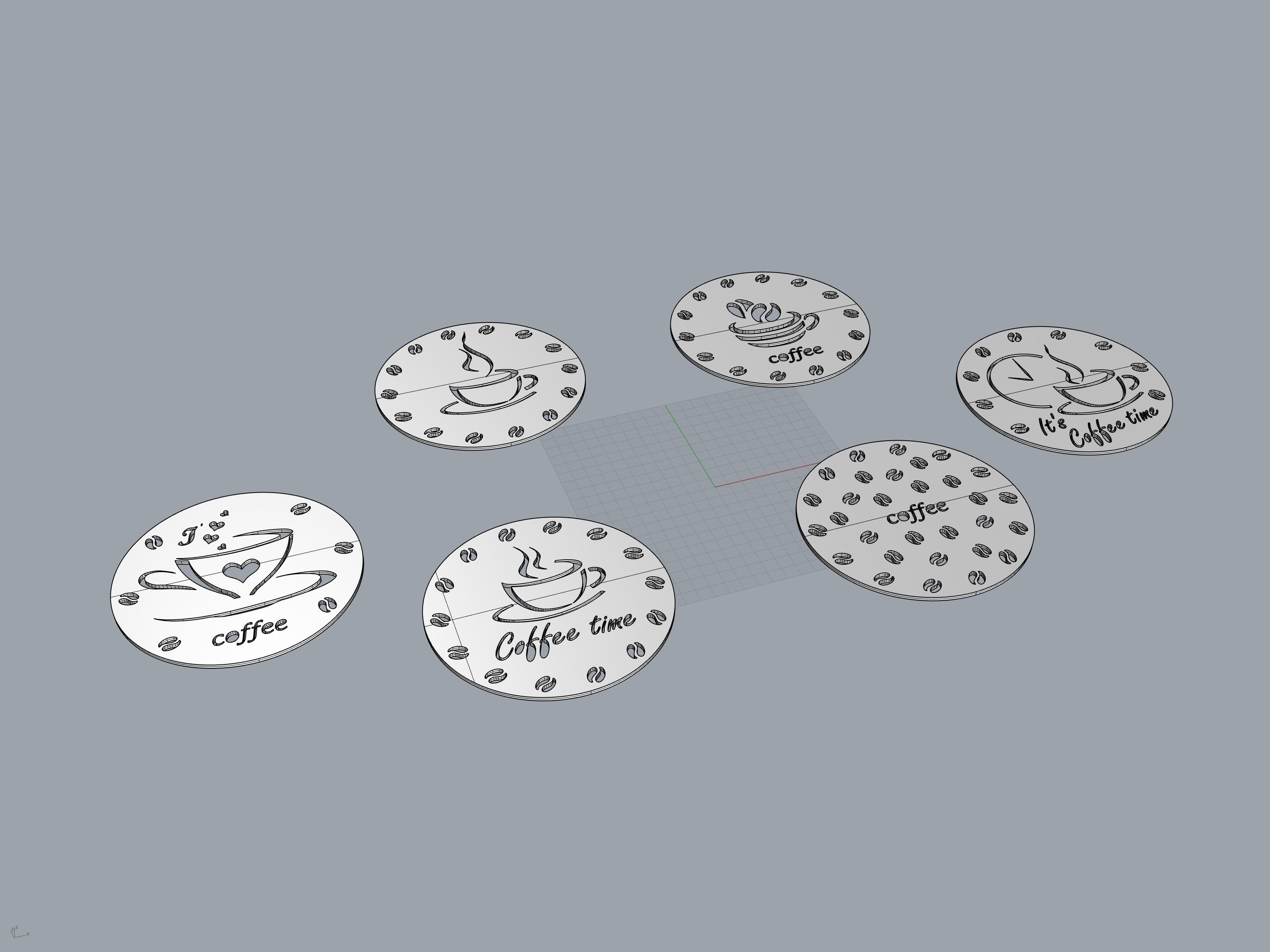 Wooden Coffee Coasters 3D model | CGTrader