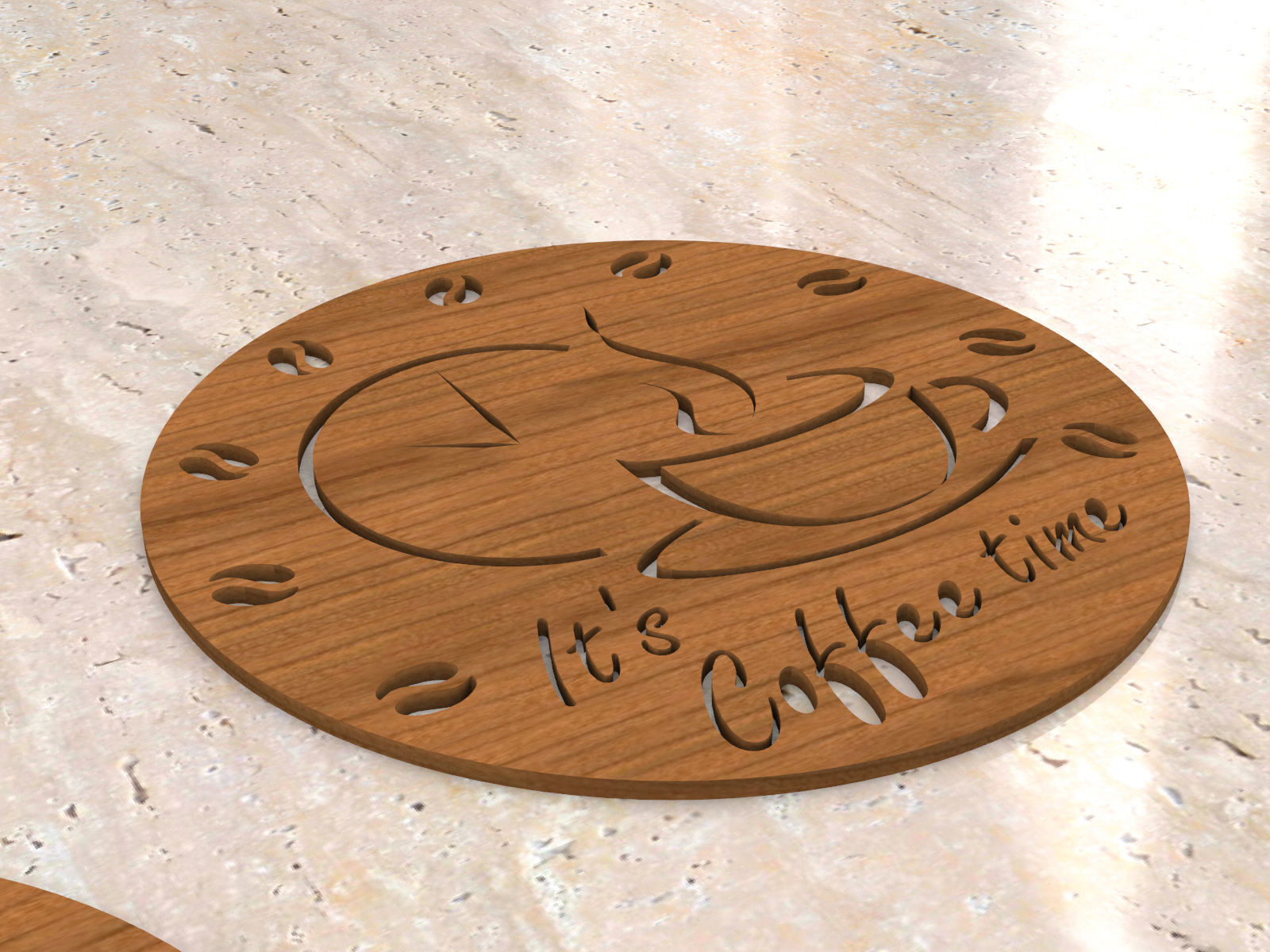Wooden Coffee Coasters 3D model | CGTrader
