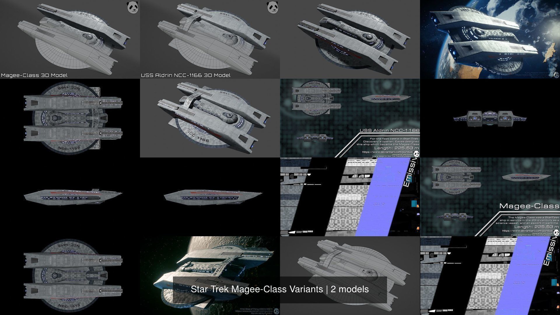 3D Model Collection Star Trek Magee-Class Variants VR / AR / low-poly ...