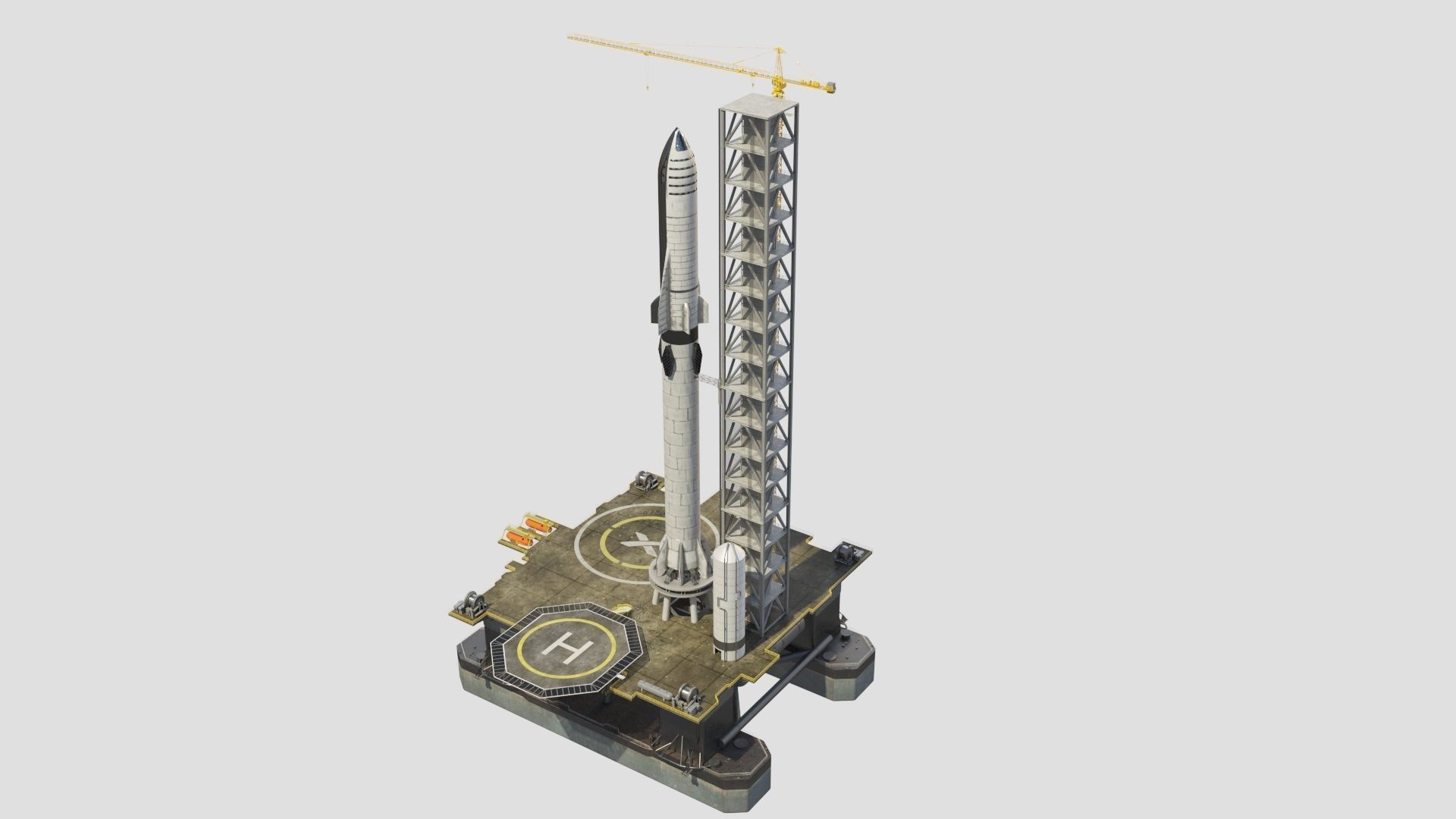 SpaceX Sea launch Rocket Deimos Complex 3D model | CGTrader