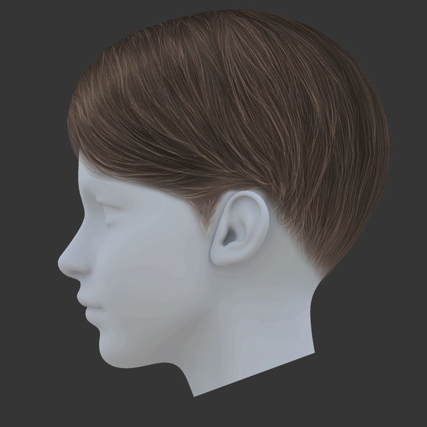 3D model 3D Polygon Hair for game Low-poly 3D model -v2 VR / AR / low ...