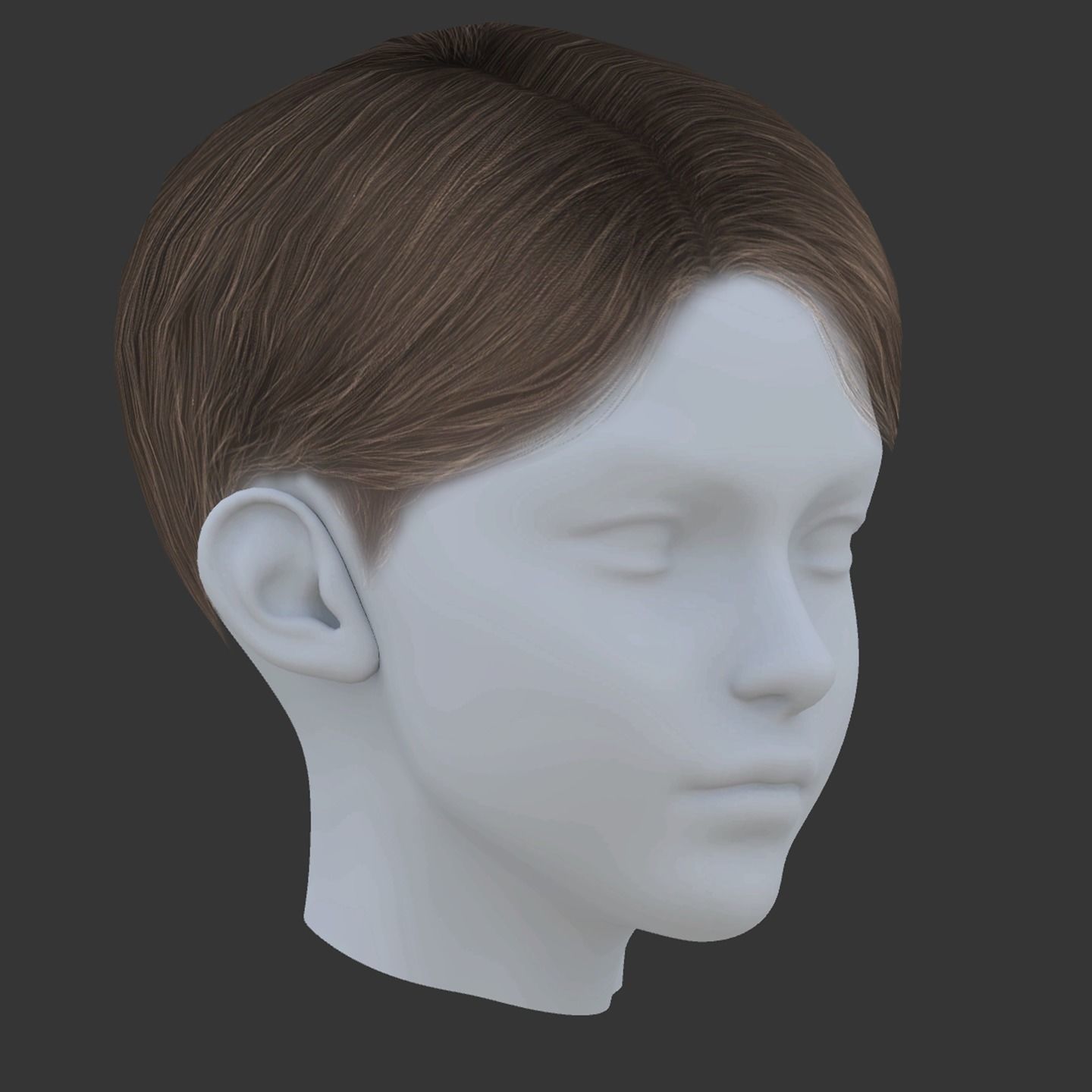 3D model 3D Polygon Hair for game Low-poly 3D model -v2 VR / AR / low ...