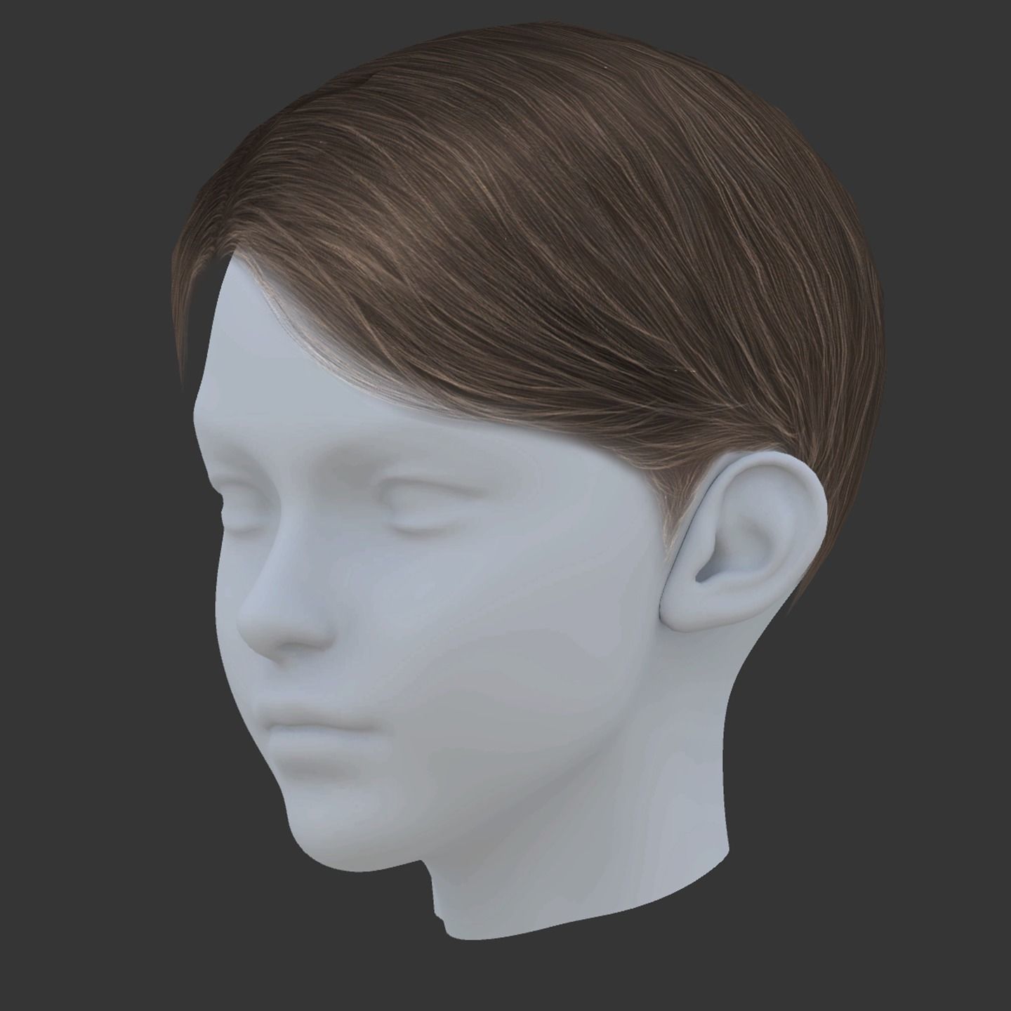 3D model 3D Polygon Hair for game Low-poly 3D model -v2 VR / AR / low ...