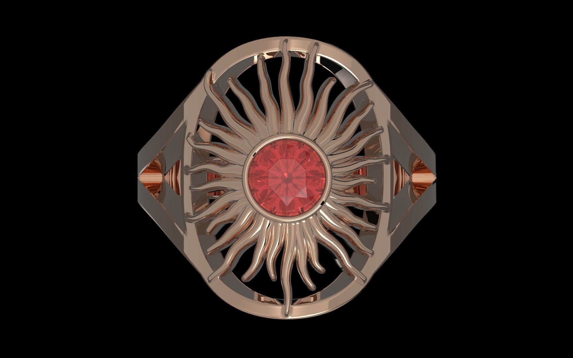 Sun ring 3D model 3D printable | CGTrader