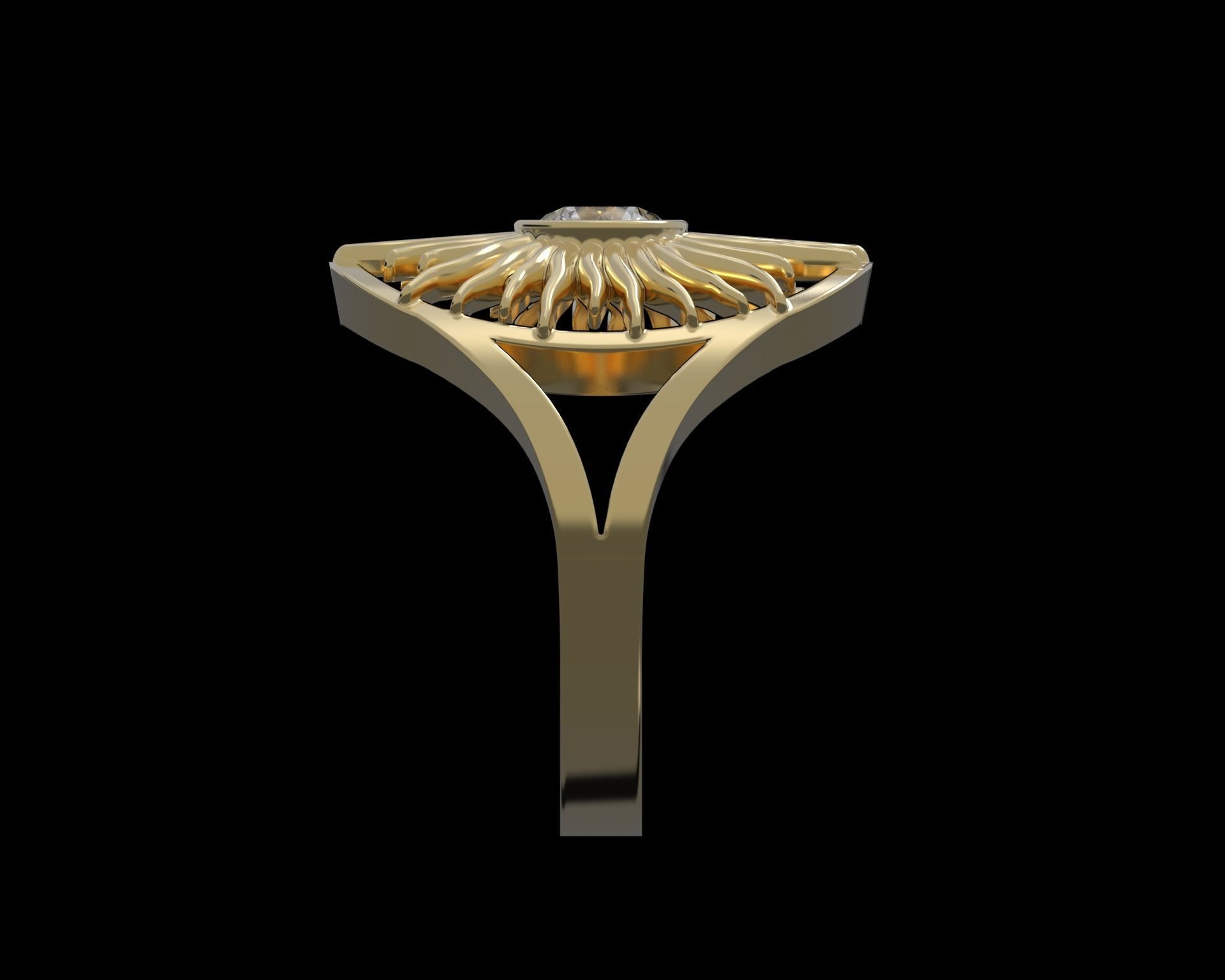 Sun ring 3D model 3D printable | CGTrader