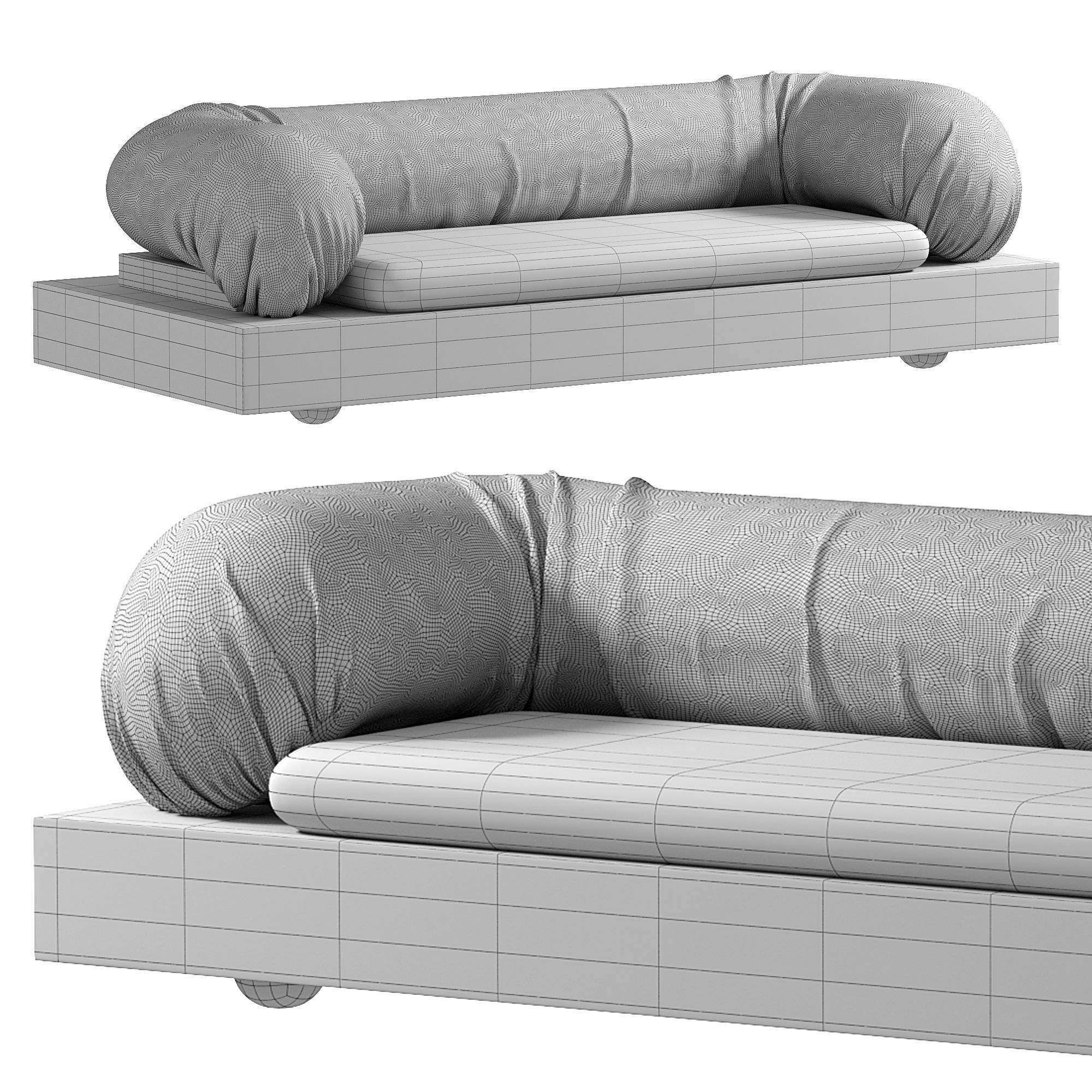 Block three seater sofa by Natuzzi 3D model | CGTrader