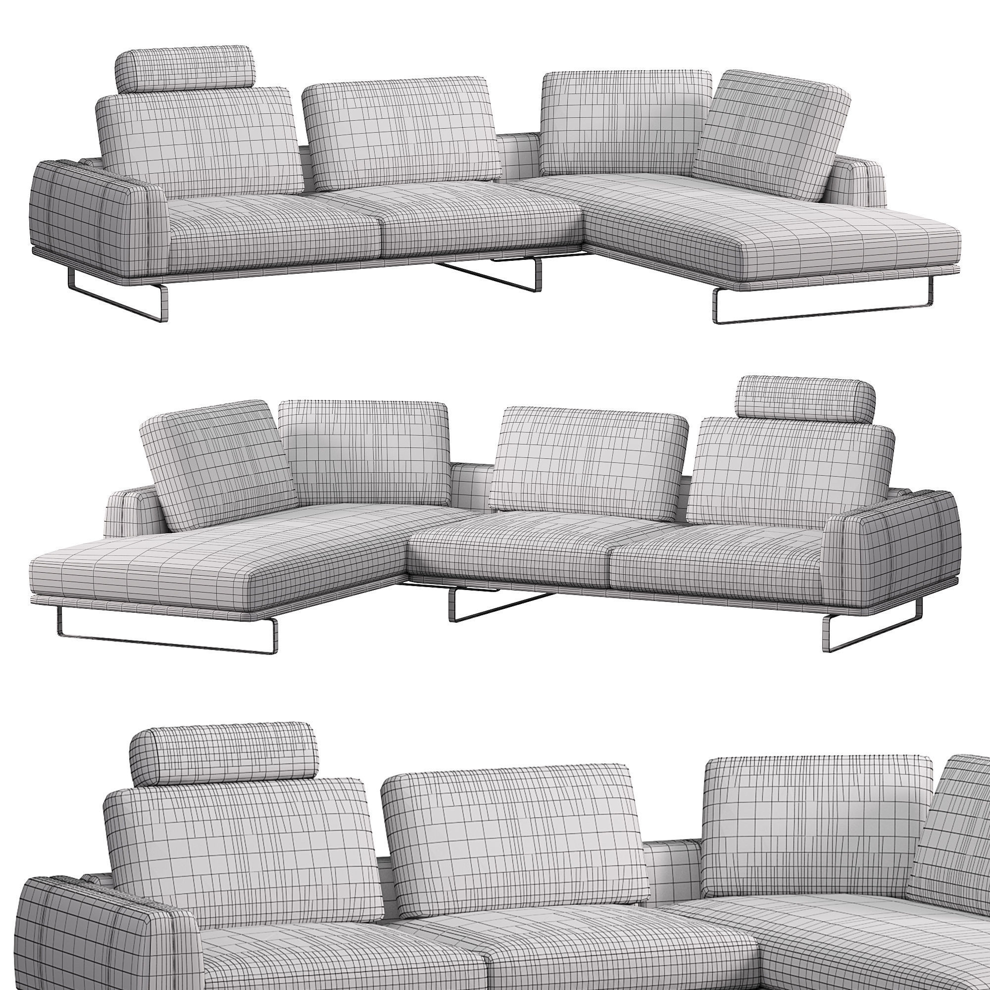 Tempo sectional sofa by Natuzzi 3D model | CGTrader
