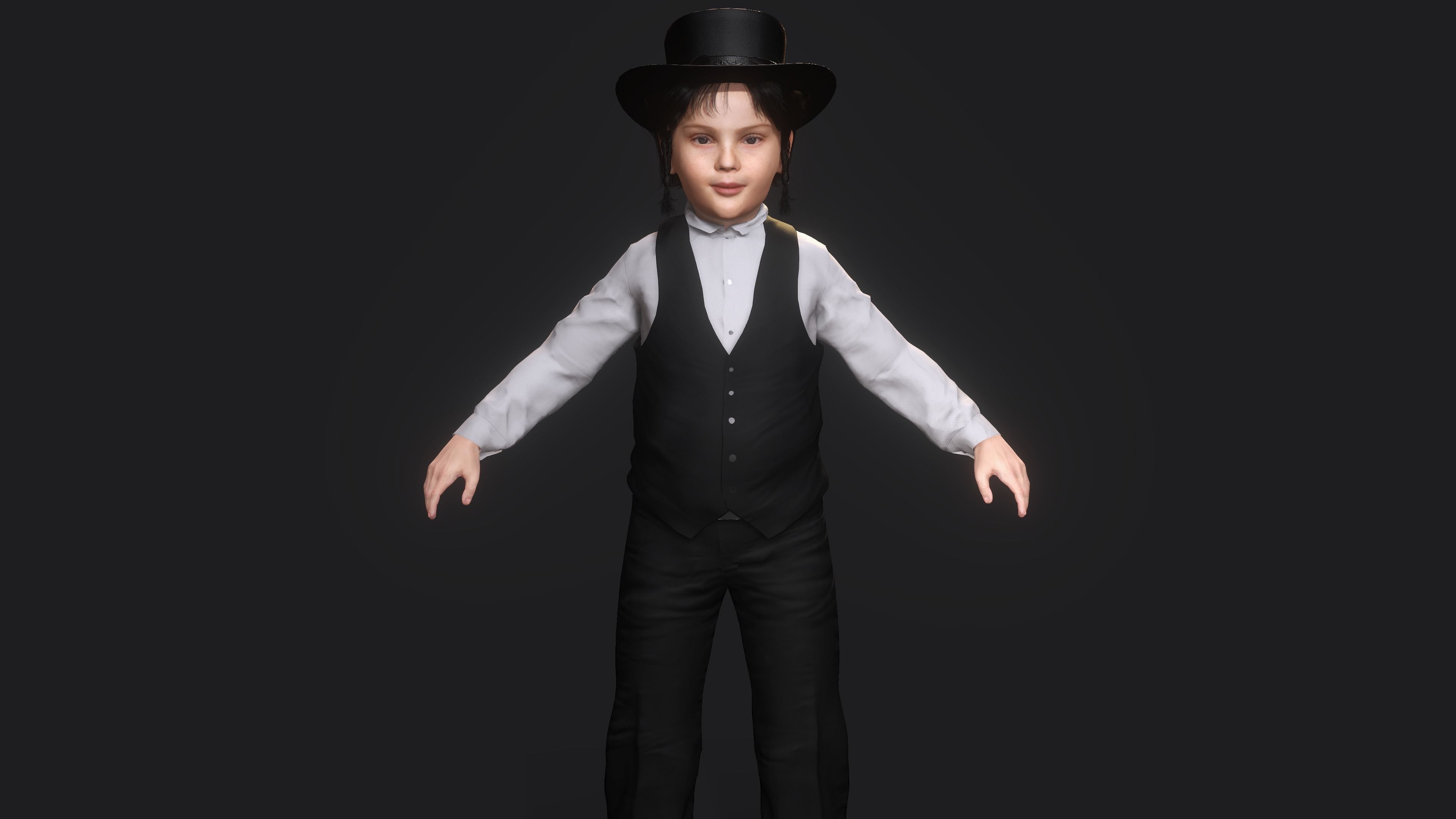 3D model AAA 3D MODEL EUROPEAN JEWISH BOY CHARACTER - JEWISH BOY OUTFIT ...