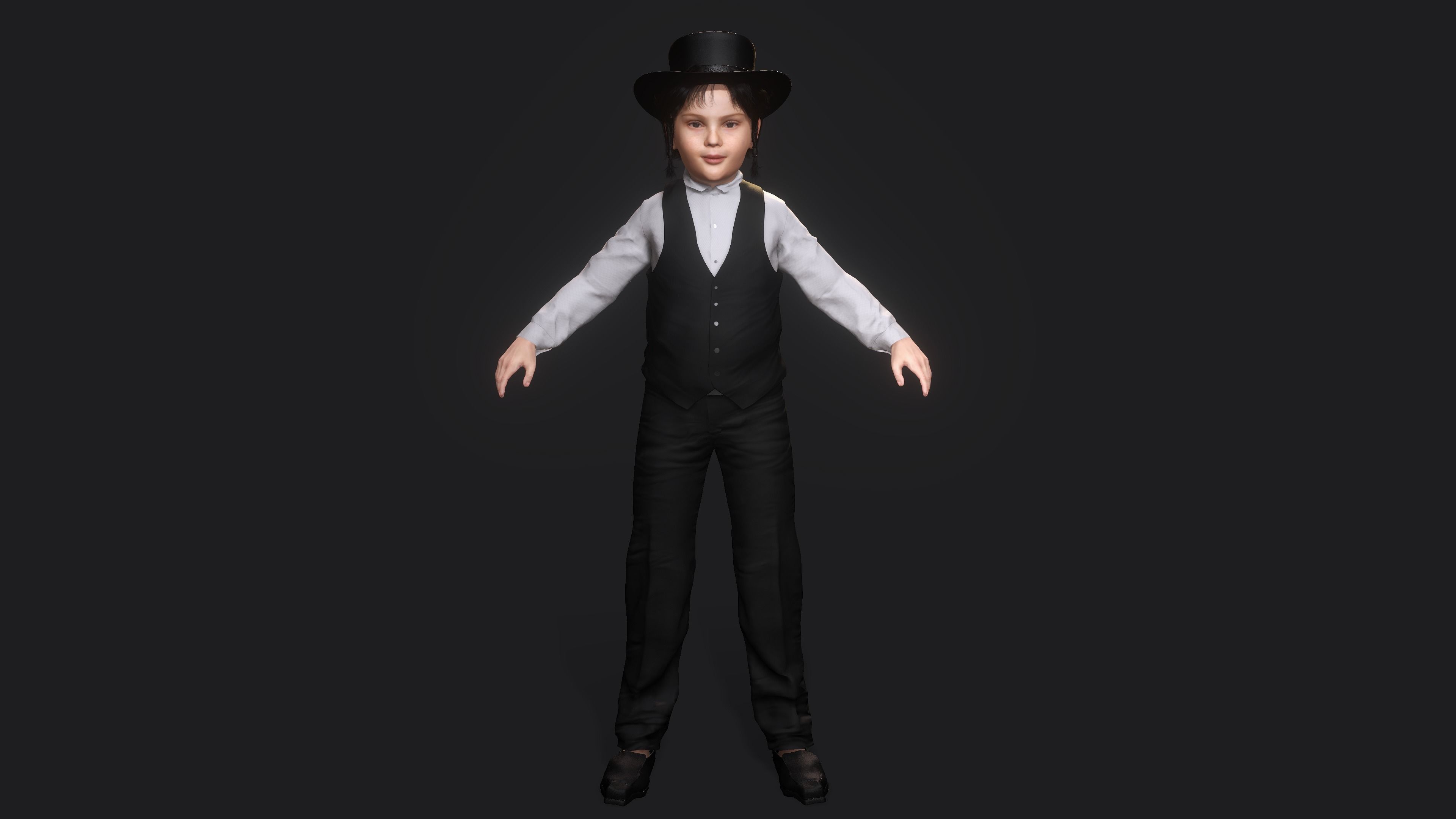 3D model AAA 3D MODEL EUROPEAN JEWISH BOY CHARACTER - JEWISH BOY OUTFIT ...
