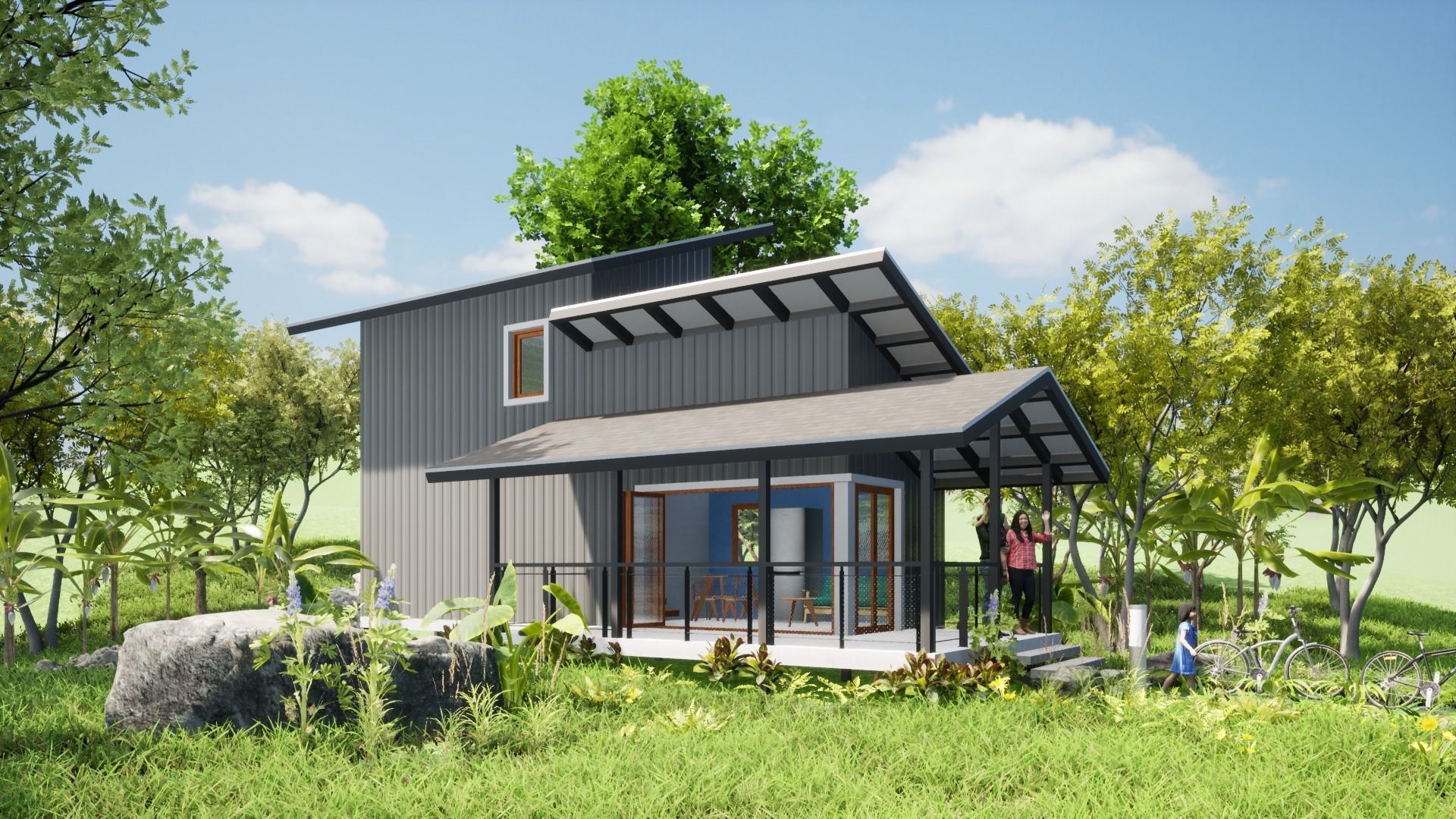 001Small house 2floors 50m2 free 3D model | CGTrader