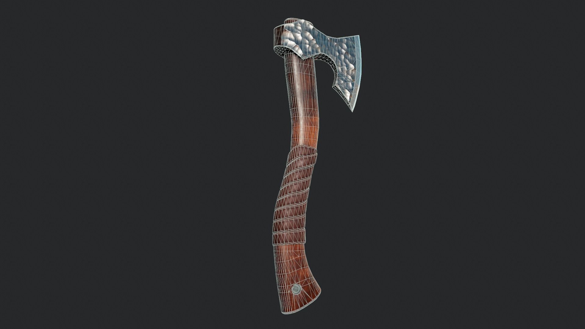 3D model Hammered Metal Axe - Tutorial Included VR / AR / low-poly ...