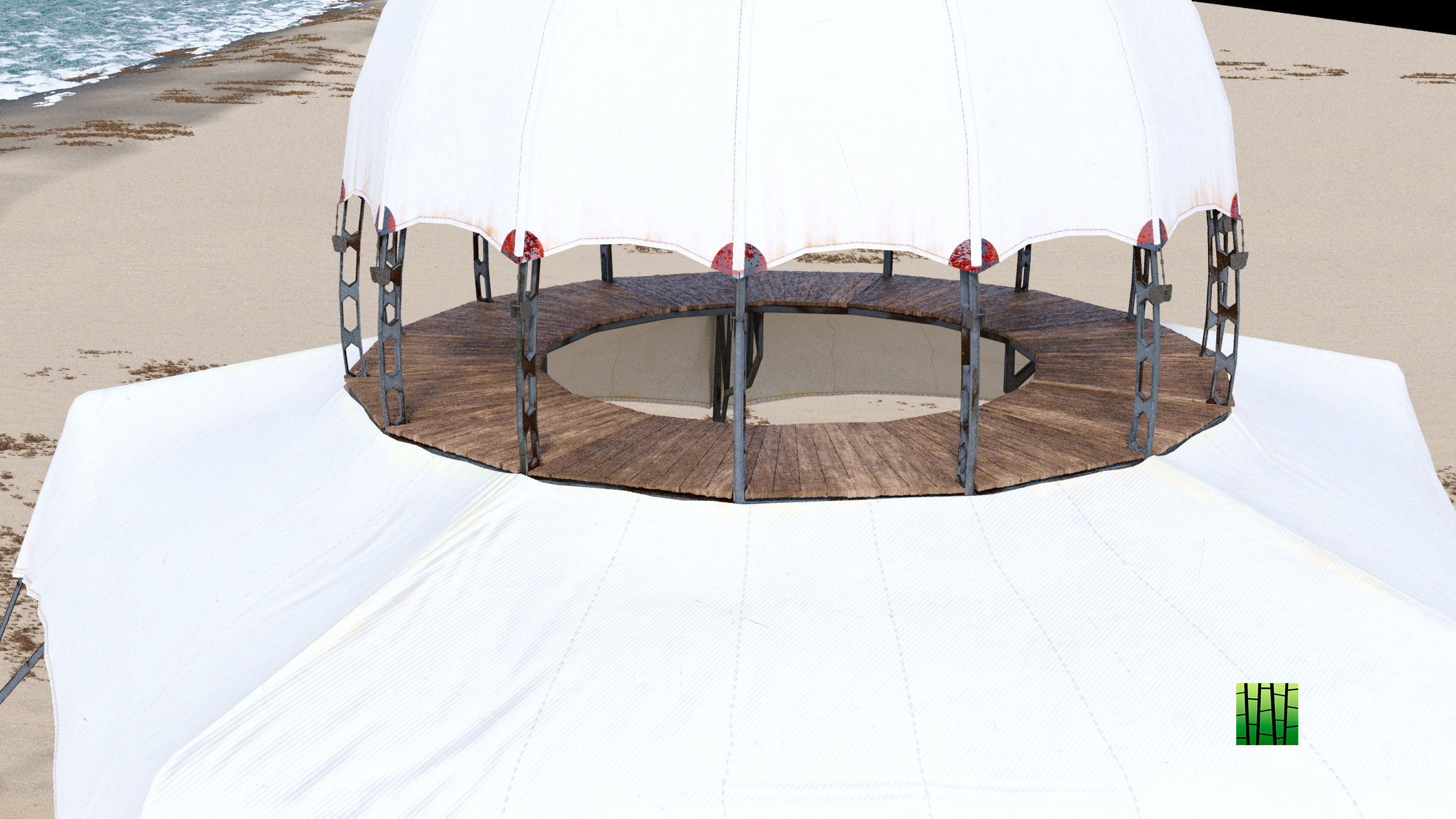 3D model Kazantip White Beach Shelter VR / AR / low-poly | CGTrader